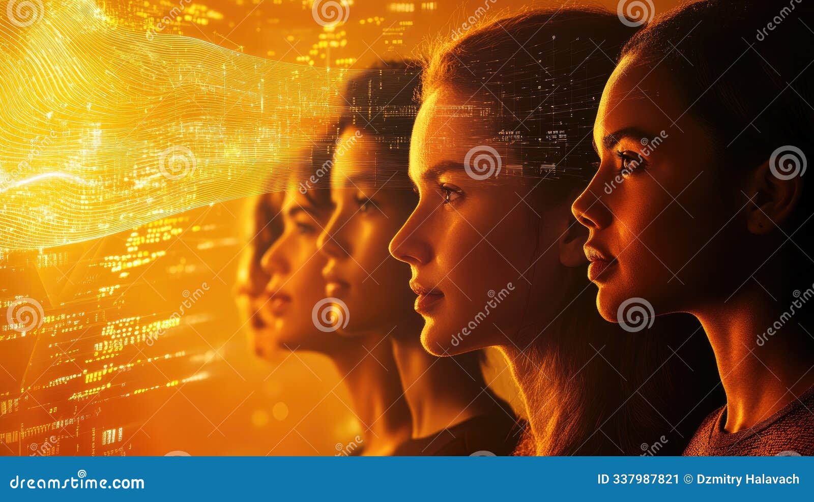 Future of Human Connectivity through Technology and Diversity Stock ...