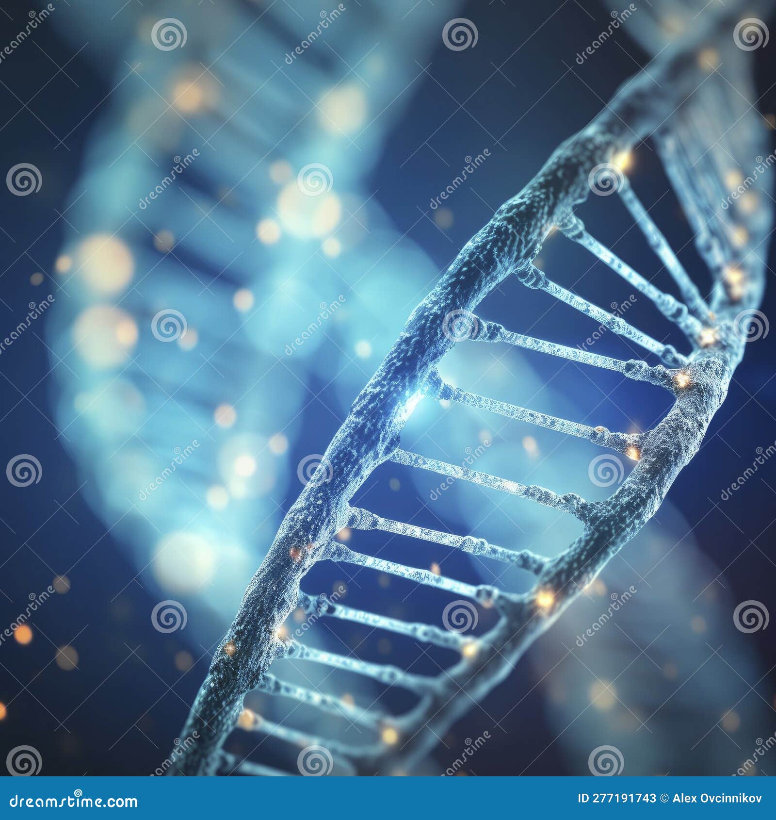 The Future of Human DNA: a Blue Helix Under the Microscope. Stock ...