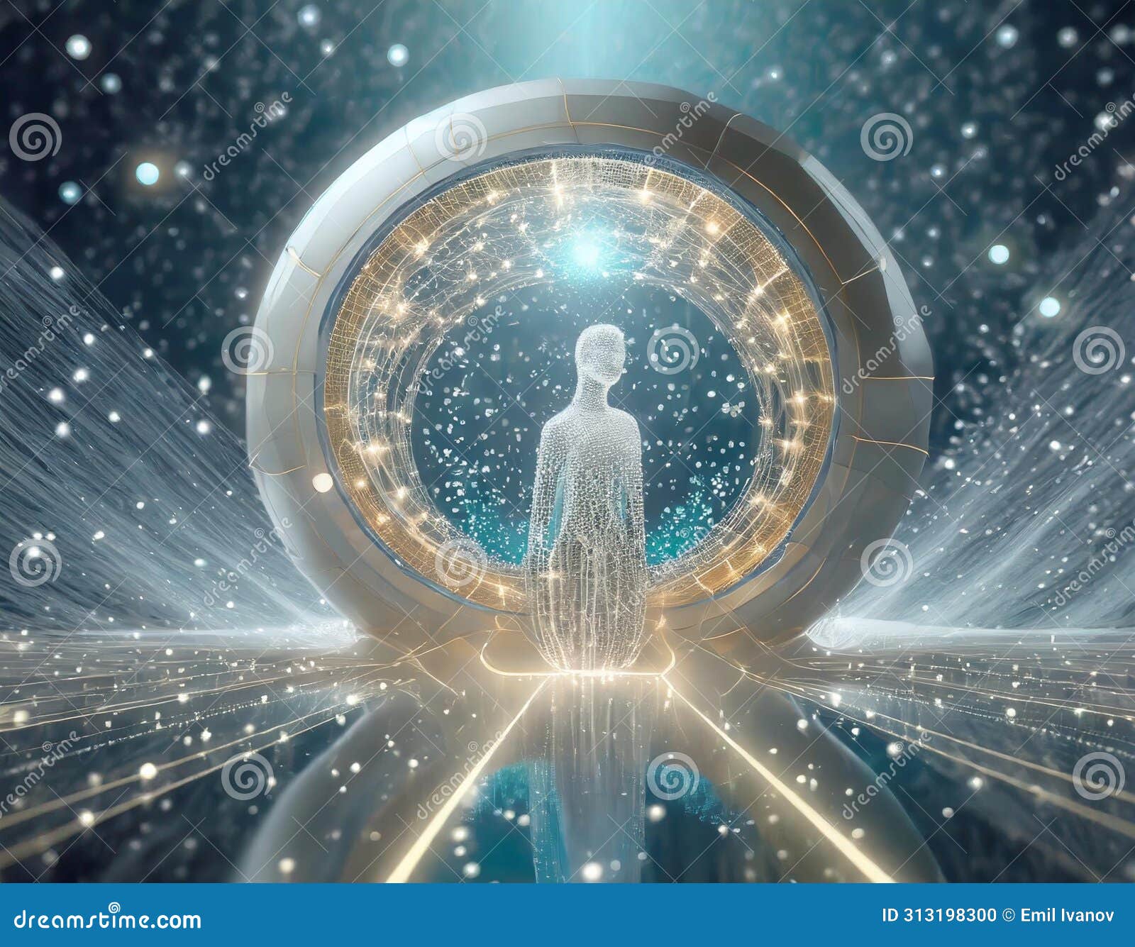 Future Human Evolution and Technology Concept, Digitalized Person Stock ...