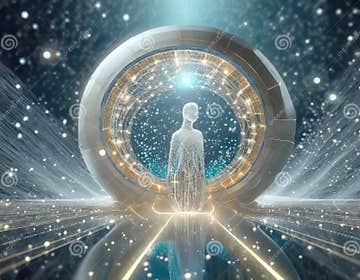 Future Human Evolution and Technology Concept, Digitalized Person Stock ...