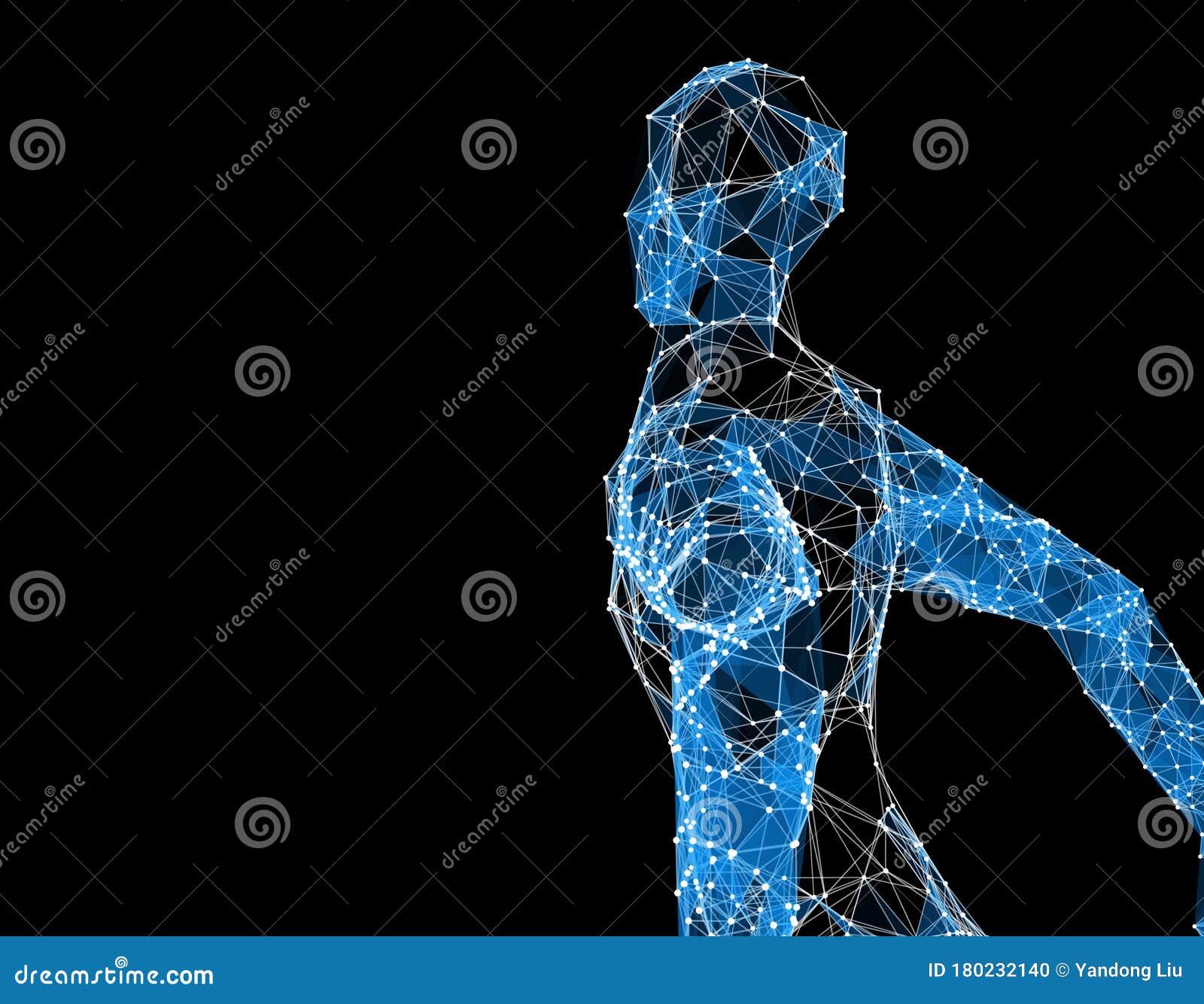 Future Human Technology, Human Body Wireframe Graphics, Network Data ...