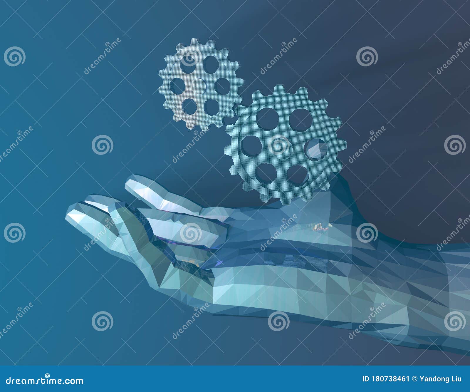 Artificial Intelligence Technology, Gear in Hand, Control the Future and Future Technology Stock ...