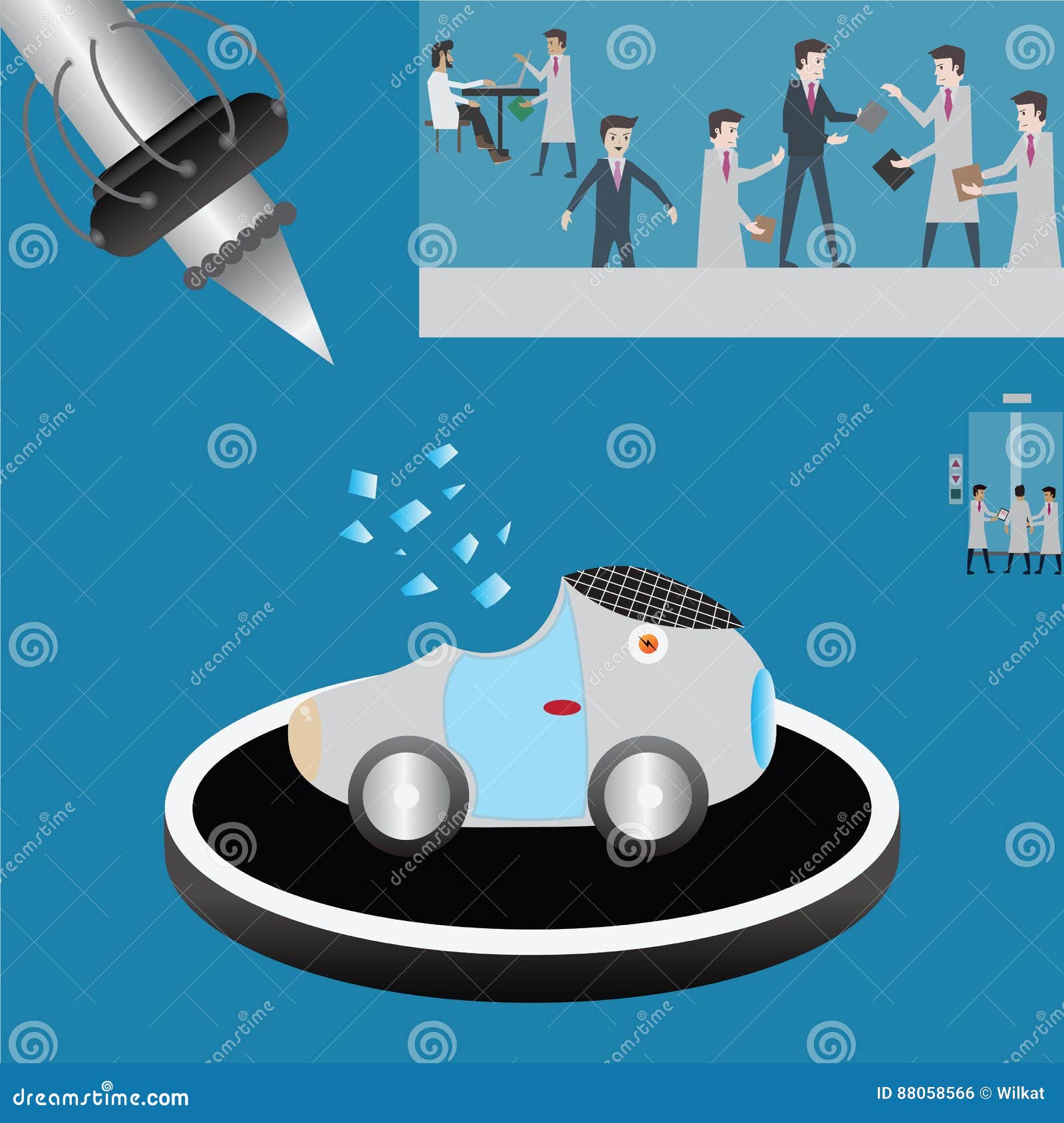 In Future, Human Use 3D for Made Everythings Stock Vector ...