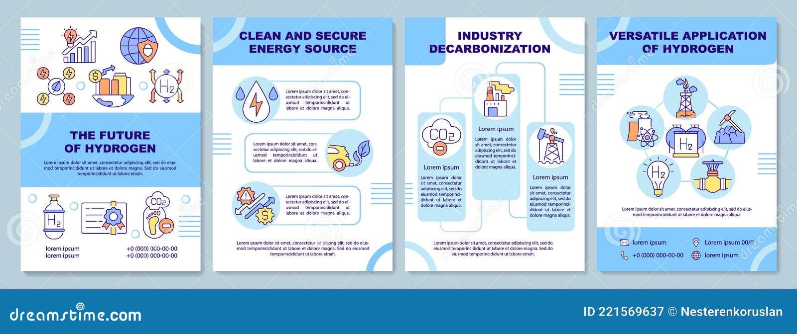 Future of Hydrogen Brochure Template Stock Vector - Illustration of ...