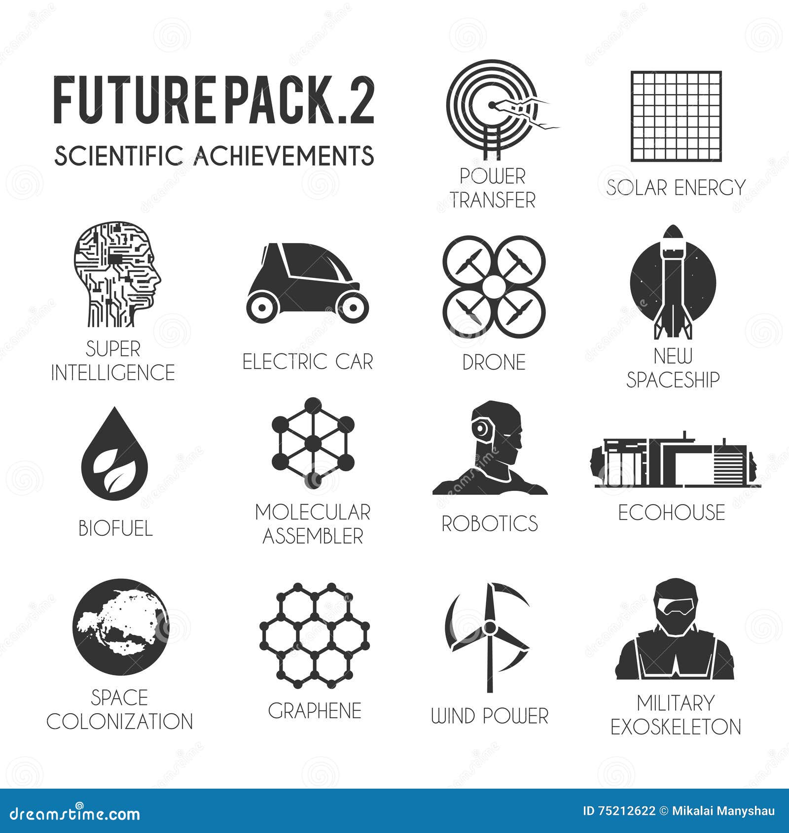 Future icons set. stock illustration. Illustration of biofuel - 75212622