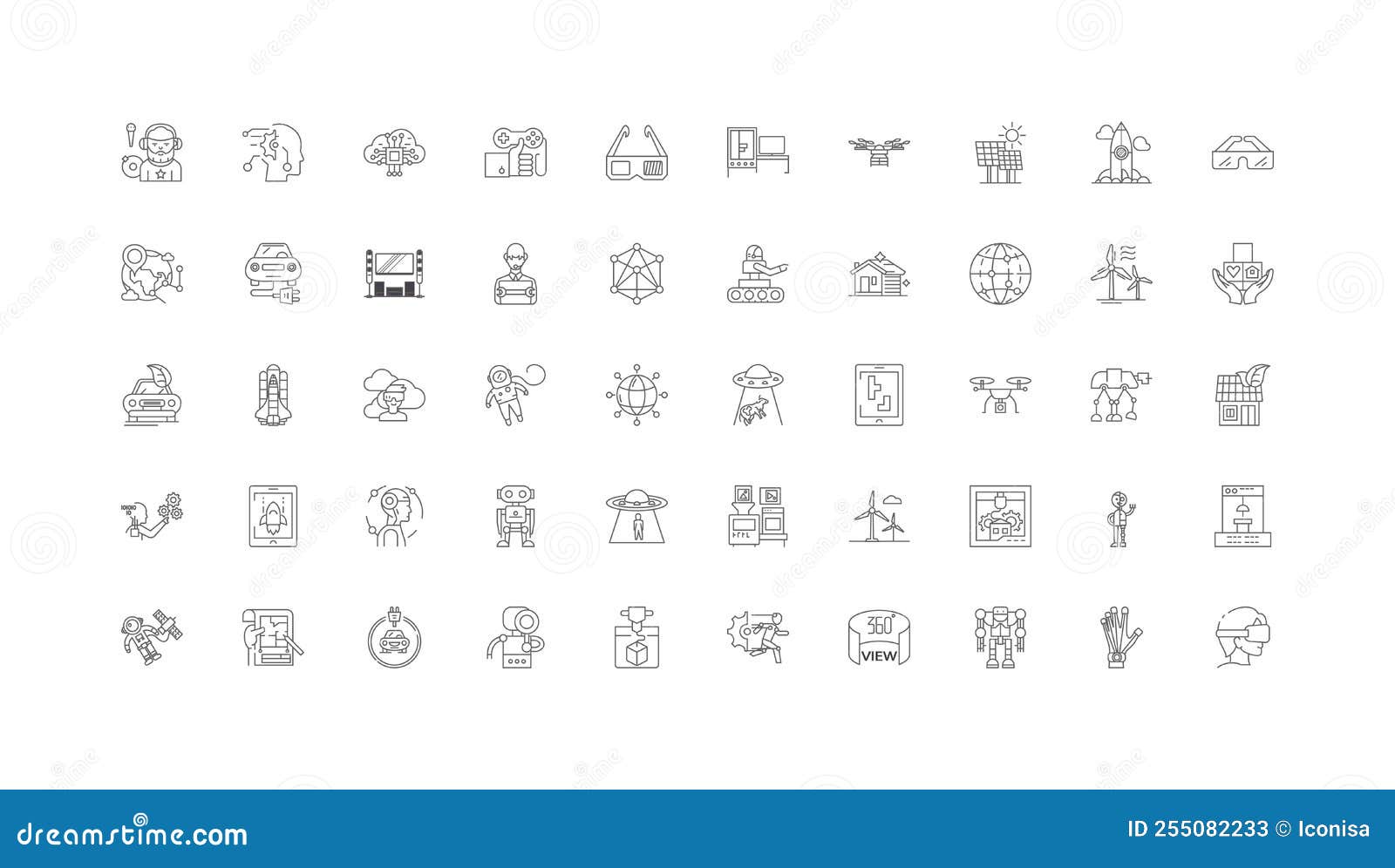 Future Ideas, Linear Icons, Line Signs Set, Vector Collection Stock ...