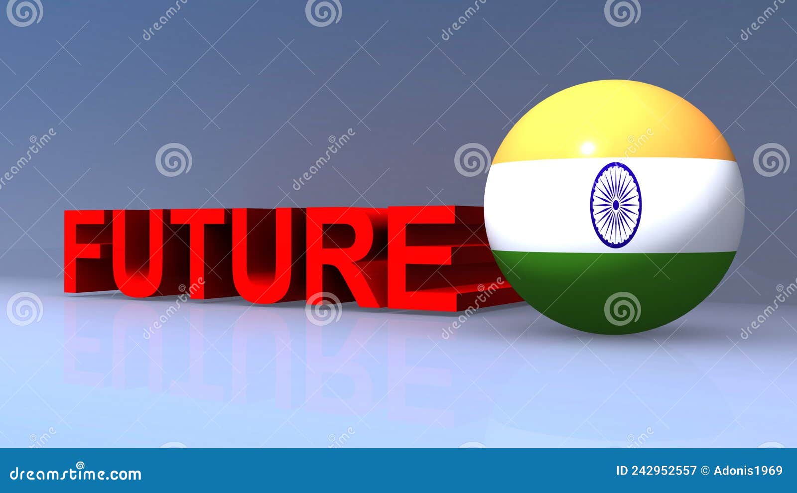 Future with India Flag on Blue Stock Illustration - Illustration of ...
