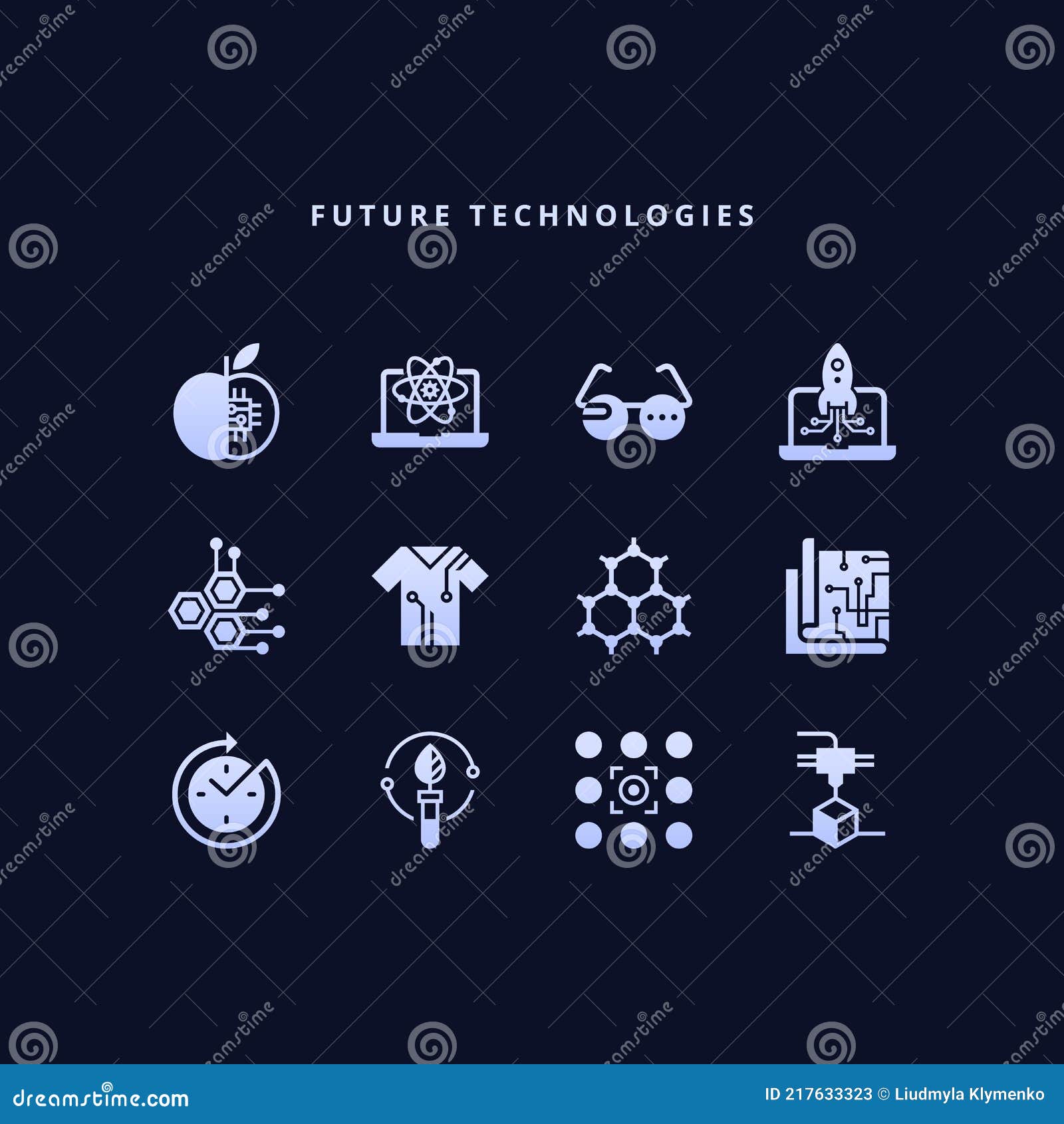 Future Innovative Technologies Icons Stock Vector - Illustration of ...