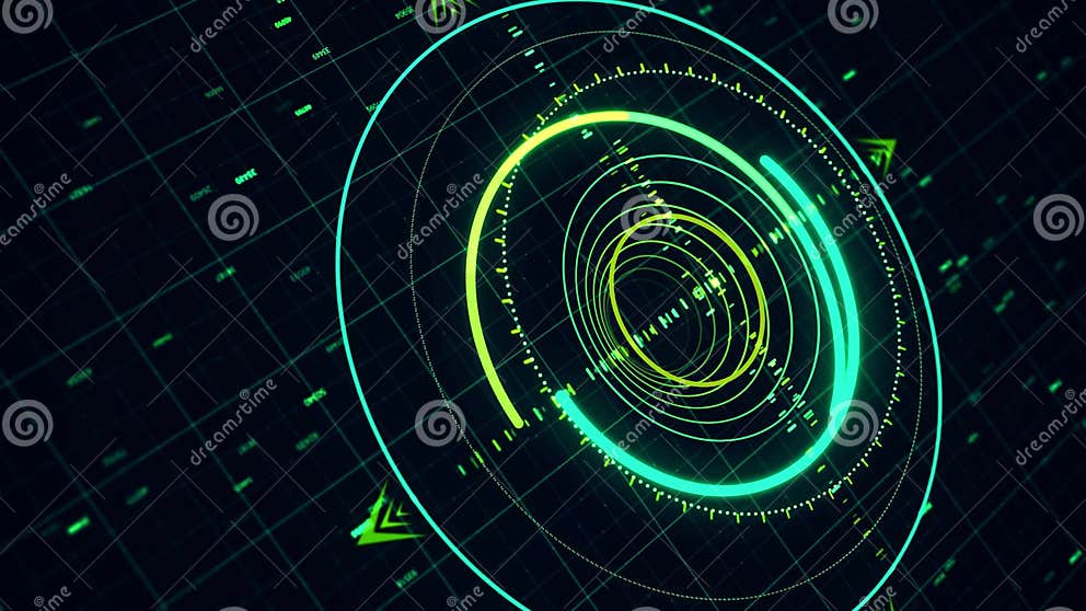 Future Interface of Modern Targeting System during Working Process, Seamless Loop. Animation ...