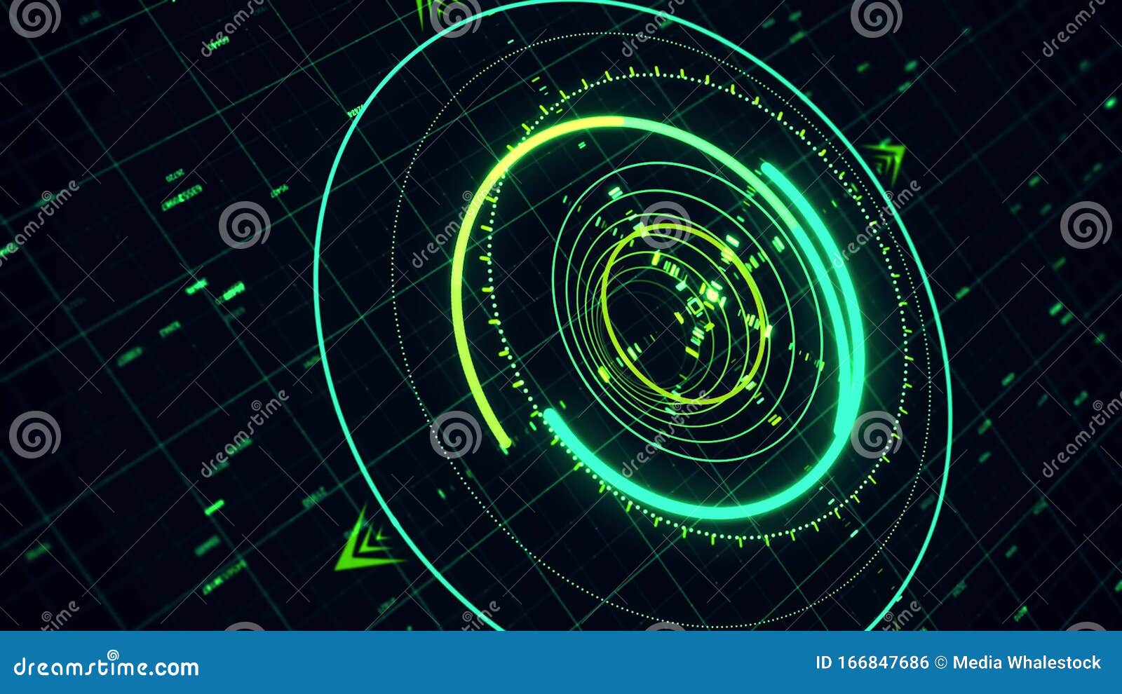 Future Interface of Modern Targeting System during Working Process, Seamless Loop. Animation ...