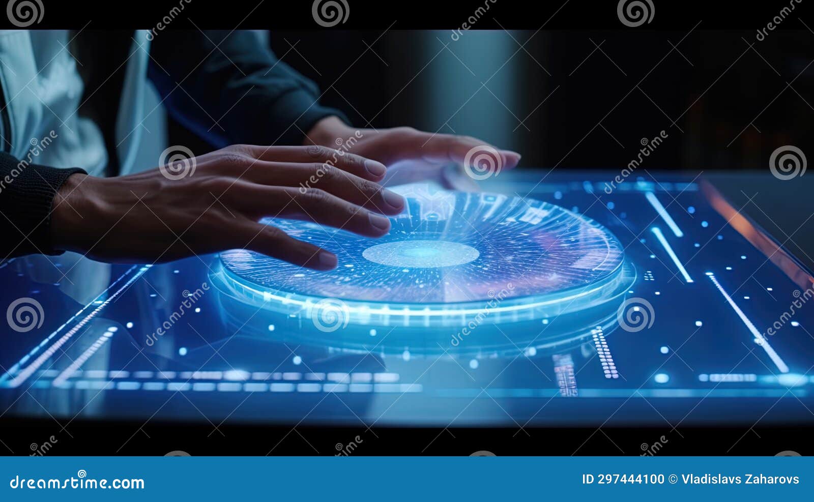 Future Interface: Users Interact with Holographic Elements on Desktop ...