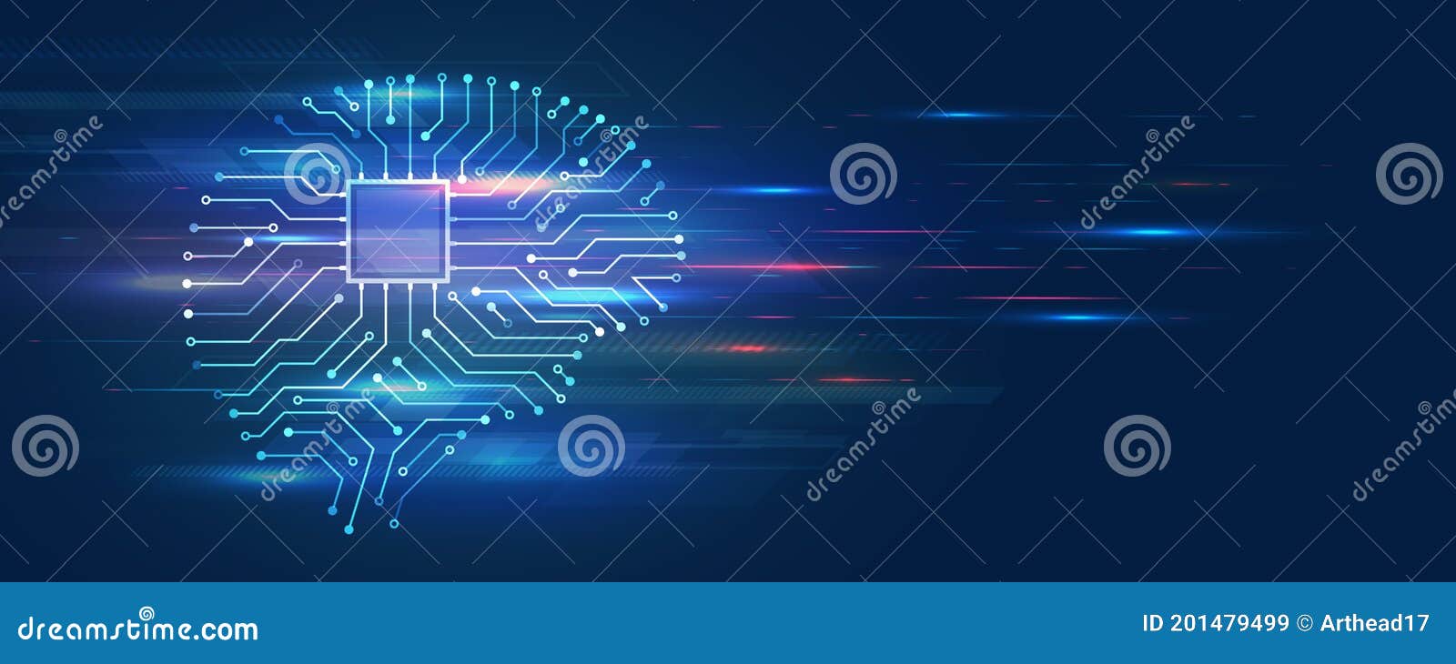 Future Internet Technology. Futuristic Cyber Brain Web Banner ...