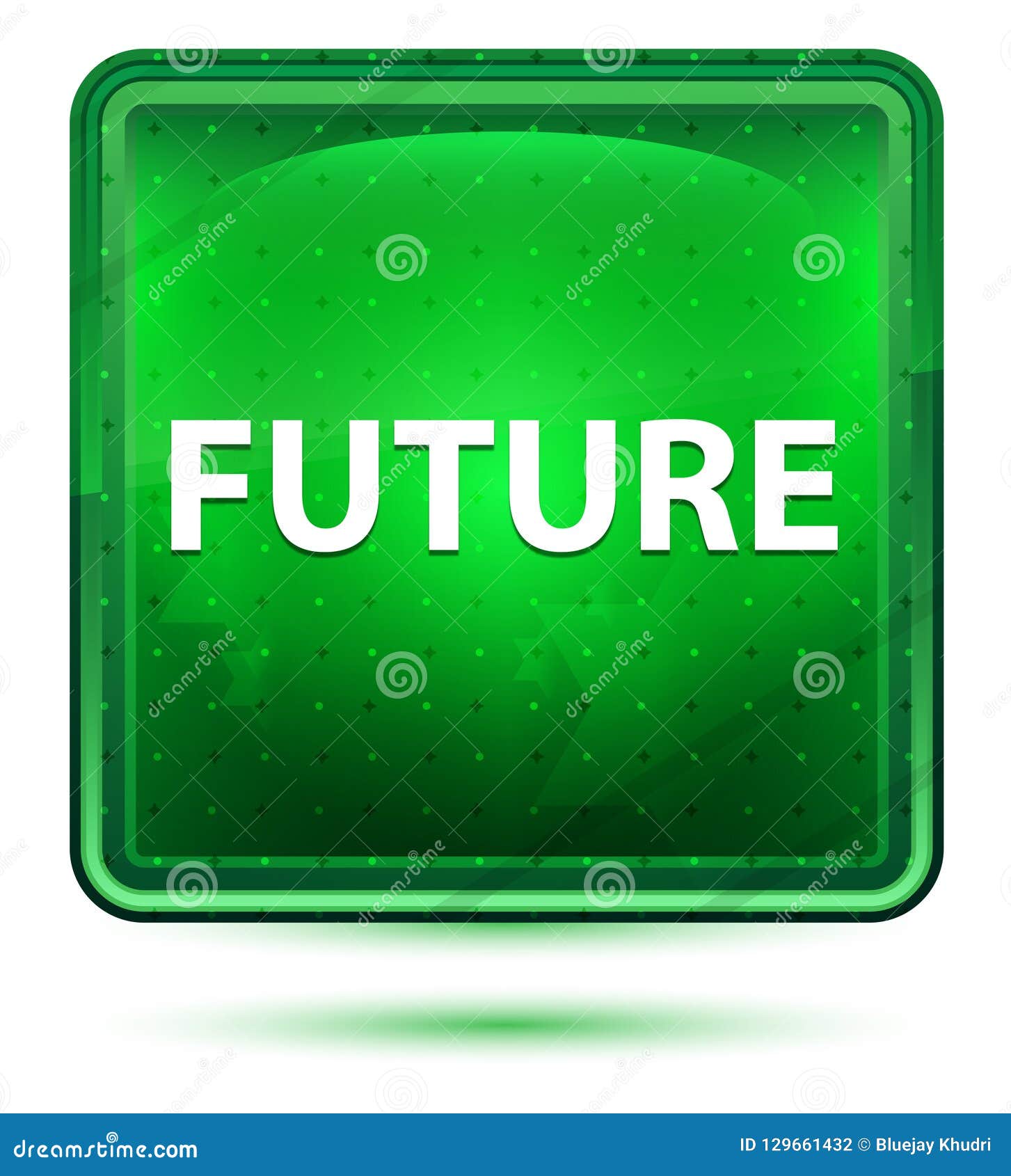 Future Neon Light Green Square Button Stock Illustration - Illustration ...