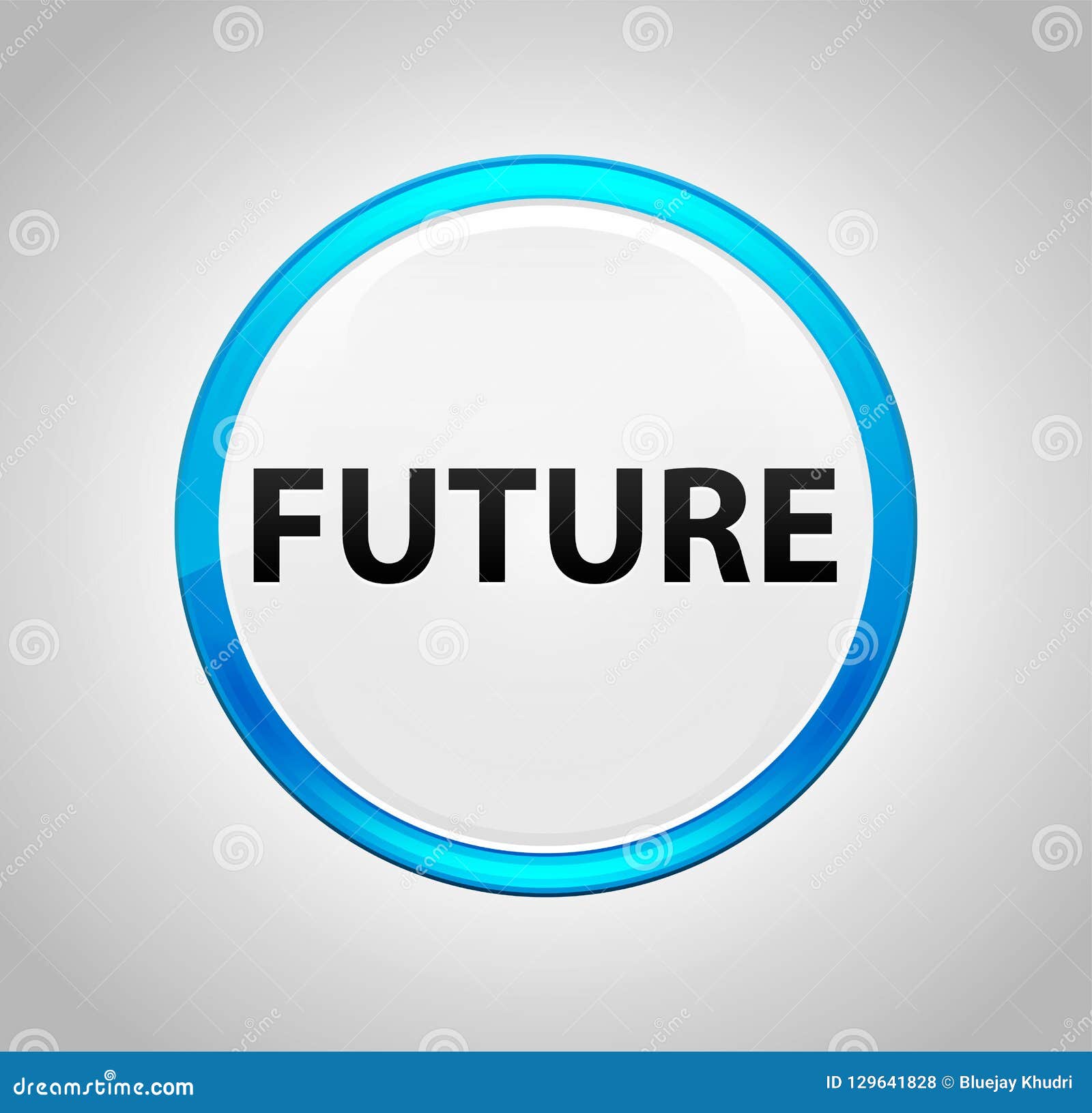 Future Round Blue Push Button Stock Illustration - Illustration of ...