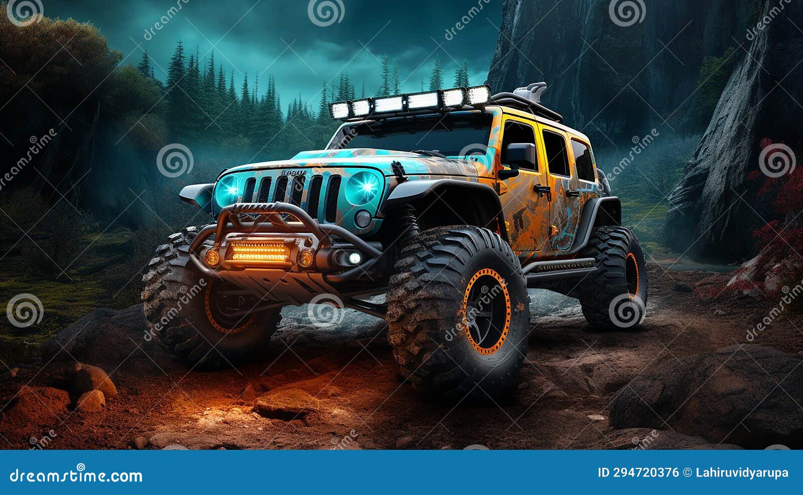 Future Jeep Concept Genarative Art Stock Illustration - Illustration of ...