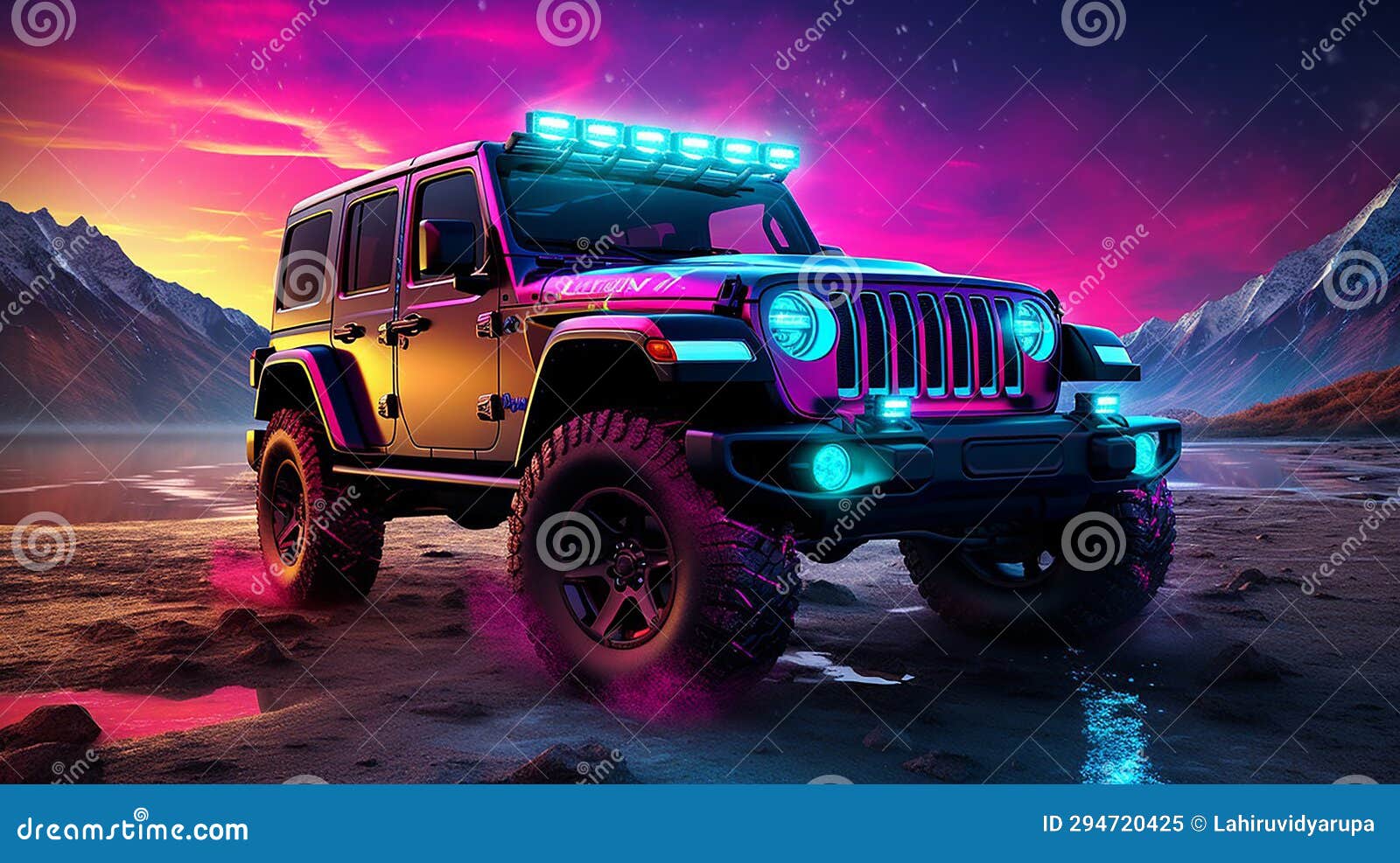 Future Jeep Concept Genarative Art Stock Illustration - Illustration of ...