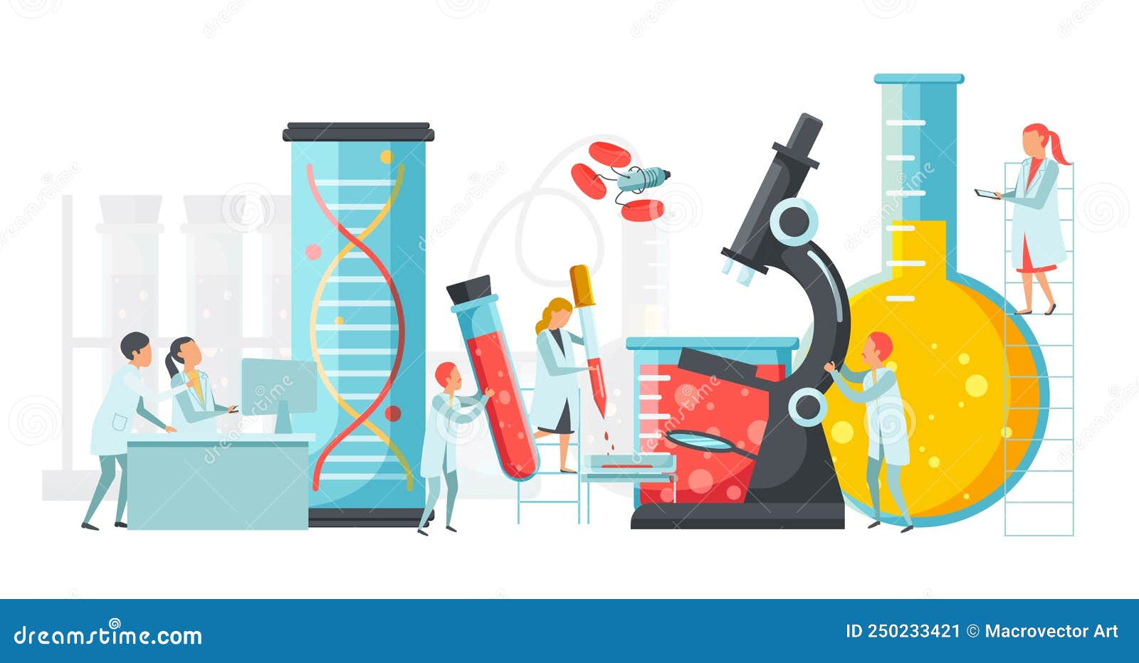 Future Lab Flat Composition Stock Vector - Illustration of emblem ...