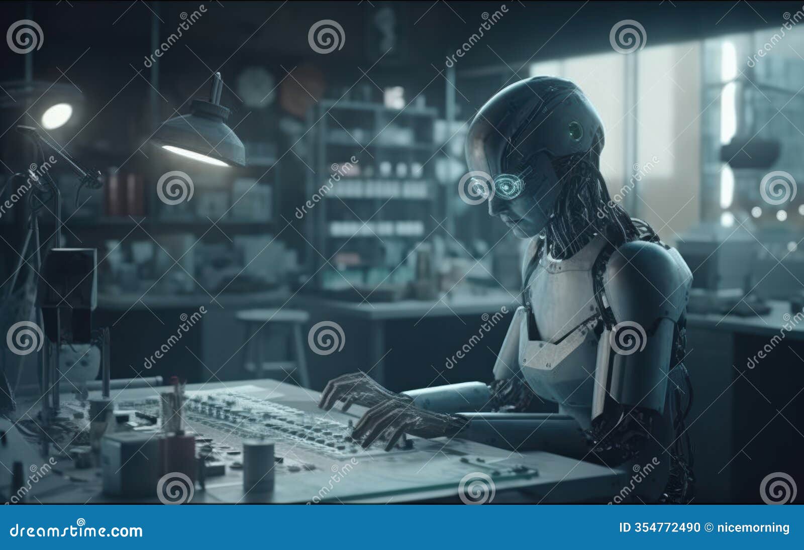 The Future of Labor: AI at Work. Created by Generative Artificial ...