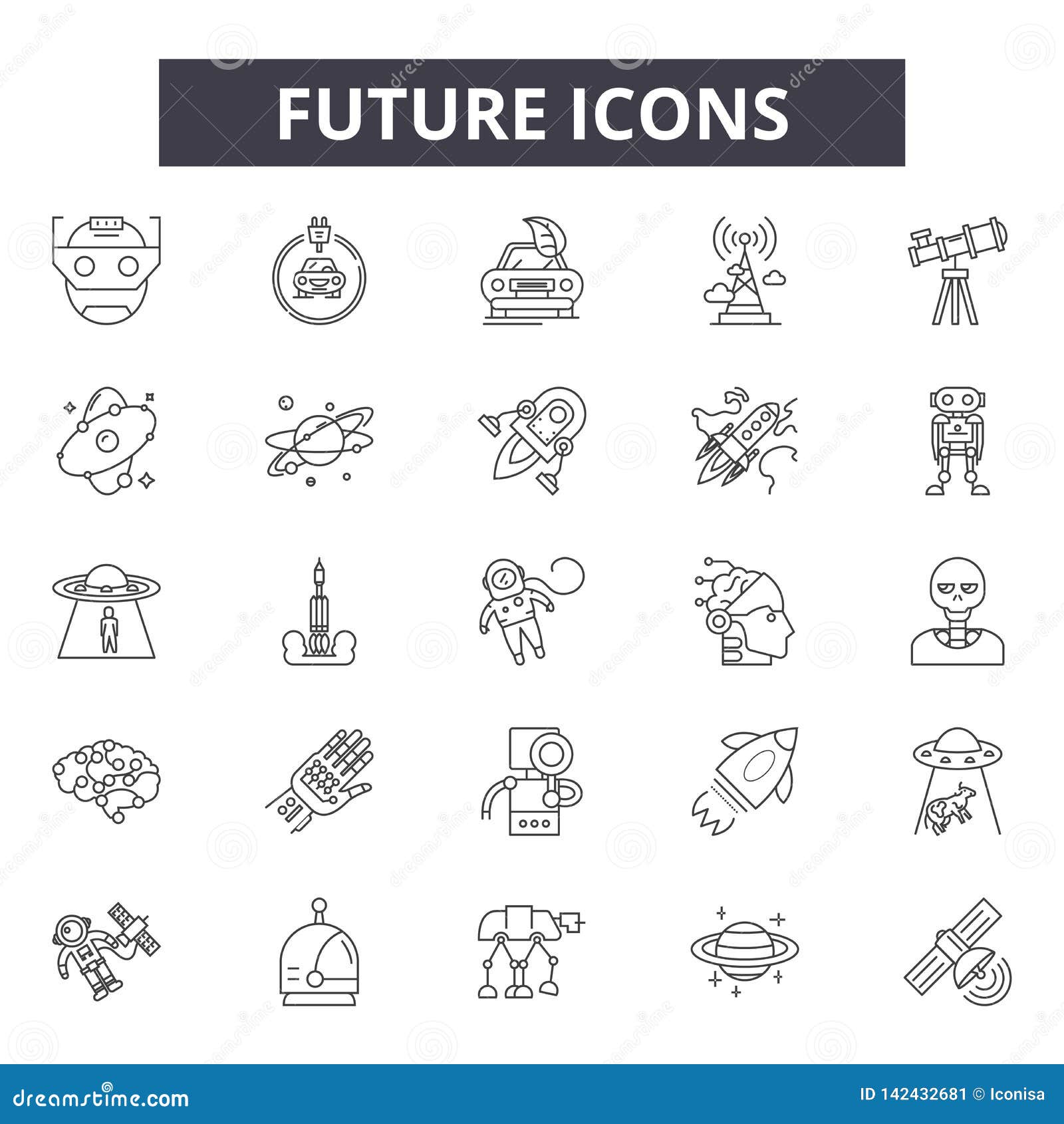 Future Line Icons for Web and Mobile Design. Editable Stroke Signs ...