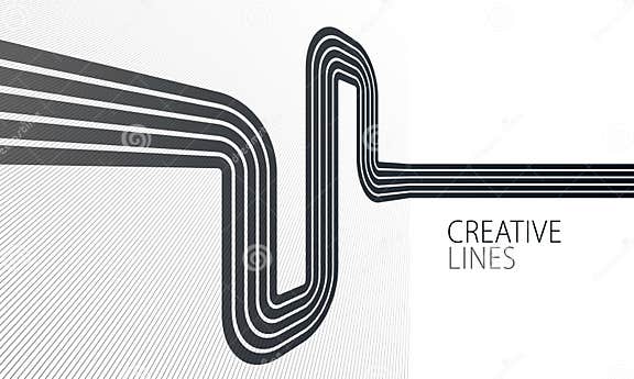 Future Lines in 3D Perspective Vector Abstract Background, Black and ...