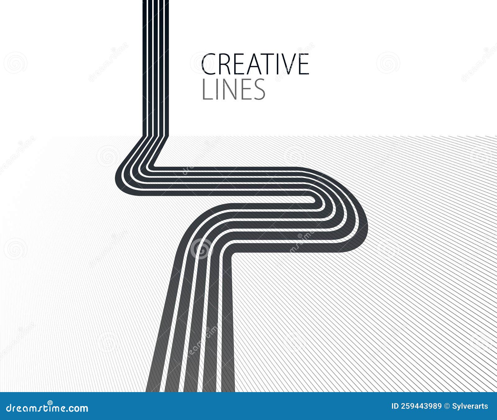 Future Lines in 3D Perspective Vector Abstract Background, Black and ...