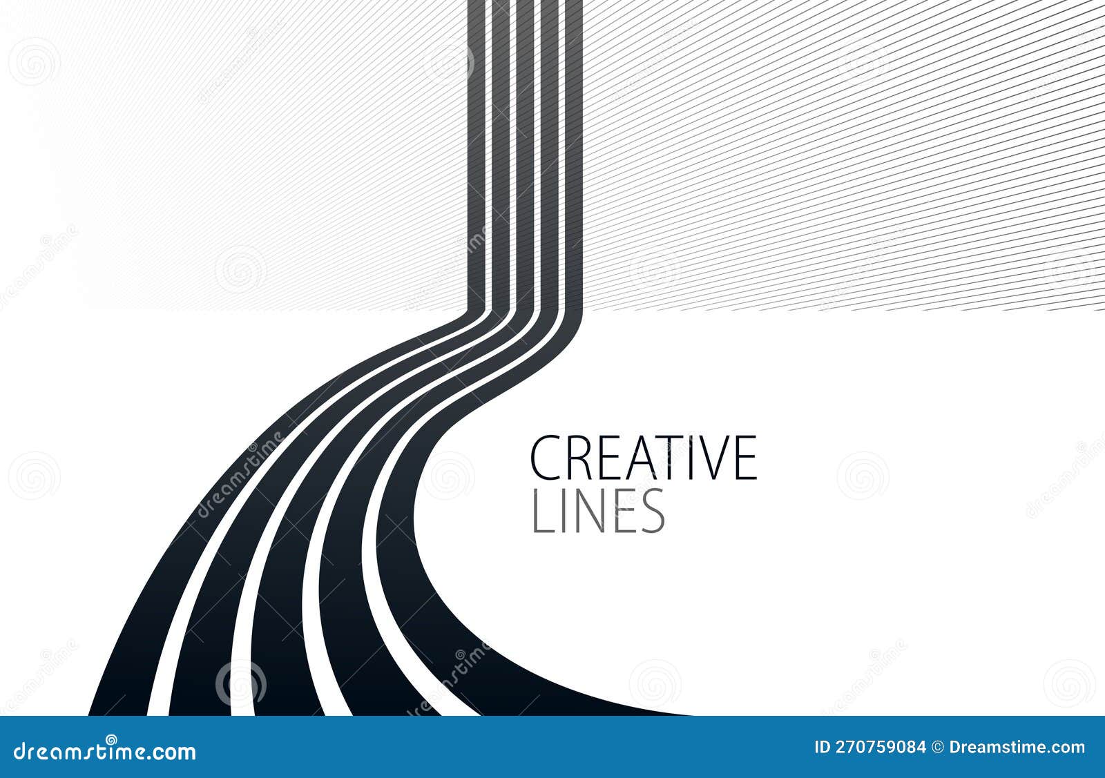 Future Lines in 3D Perspective Vector Abstract Background, Black and ...