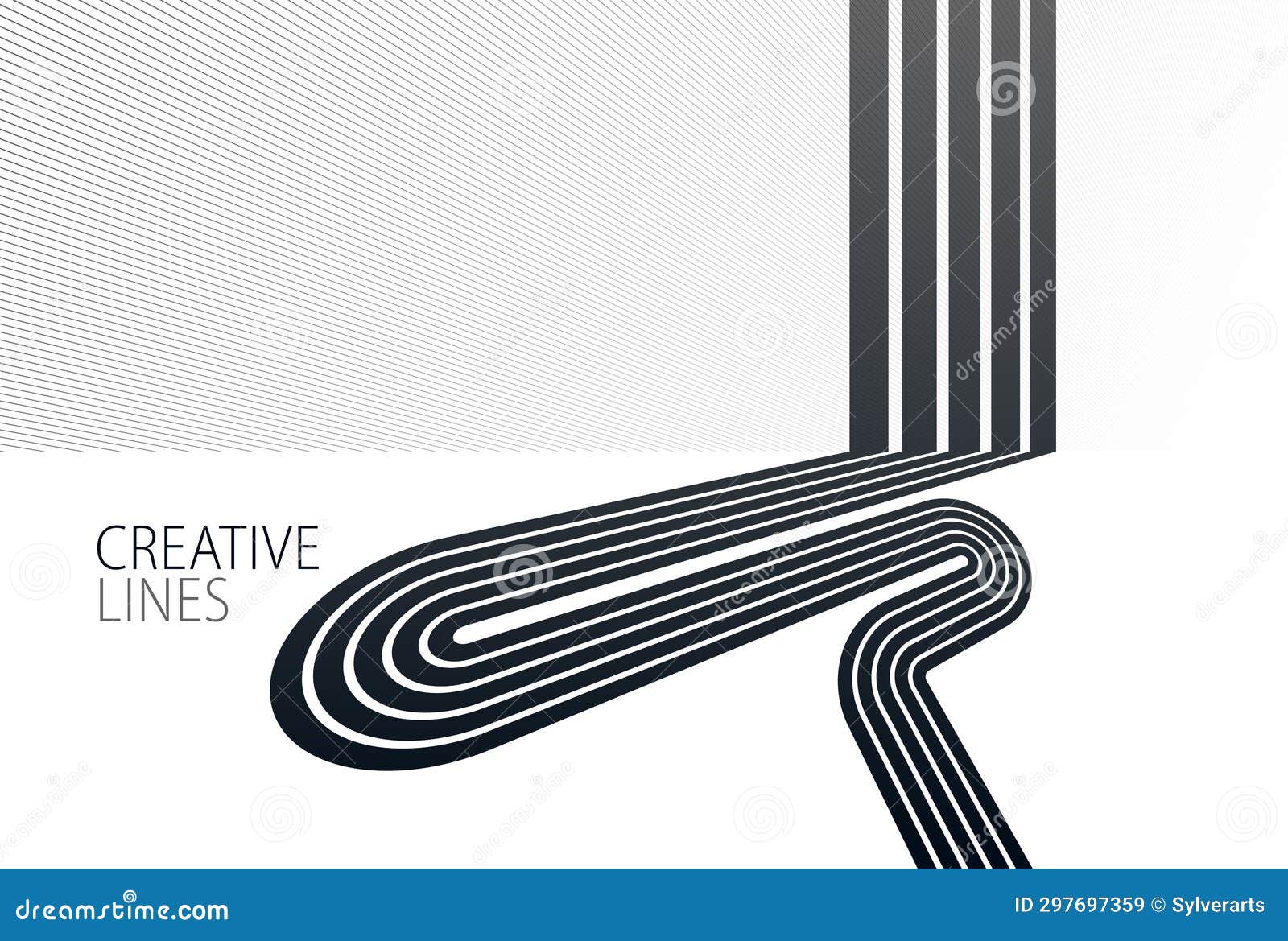 Future Lines in 3D Perspective Vector Abstract Background, Black and ...