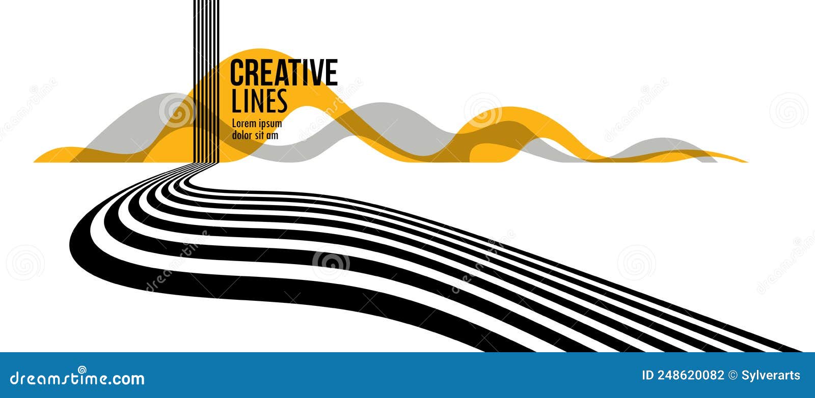 Future Lines in 3D Perspective Vector Abstract Background, Black and ...