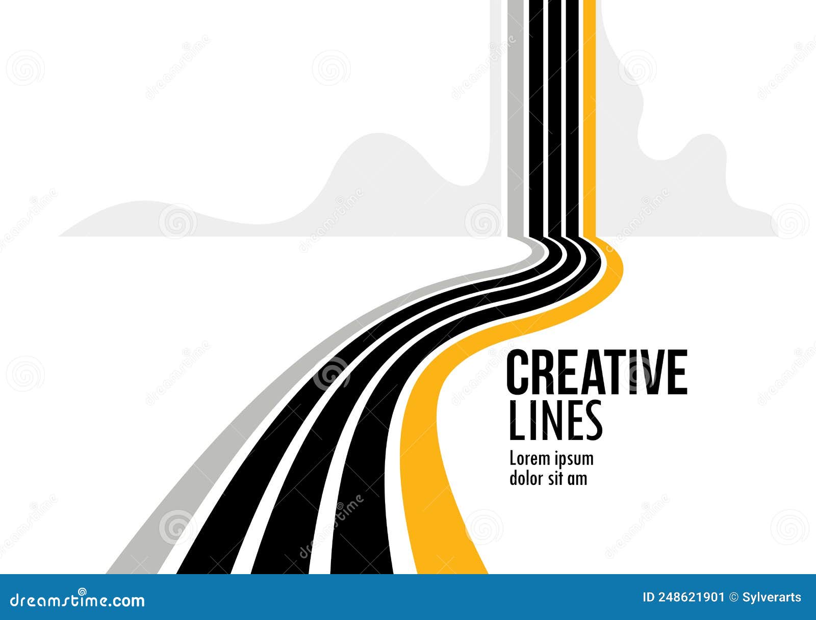 Future Lines in 3D Perspective Vector Abstract Background, Black and ...