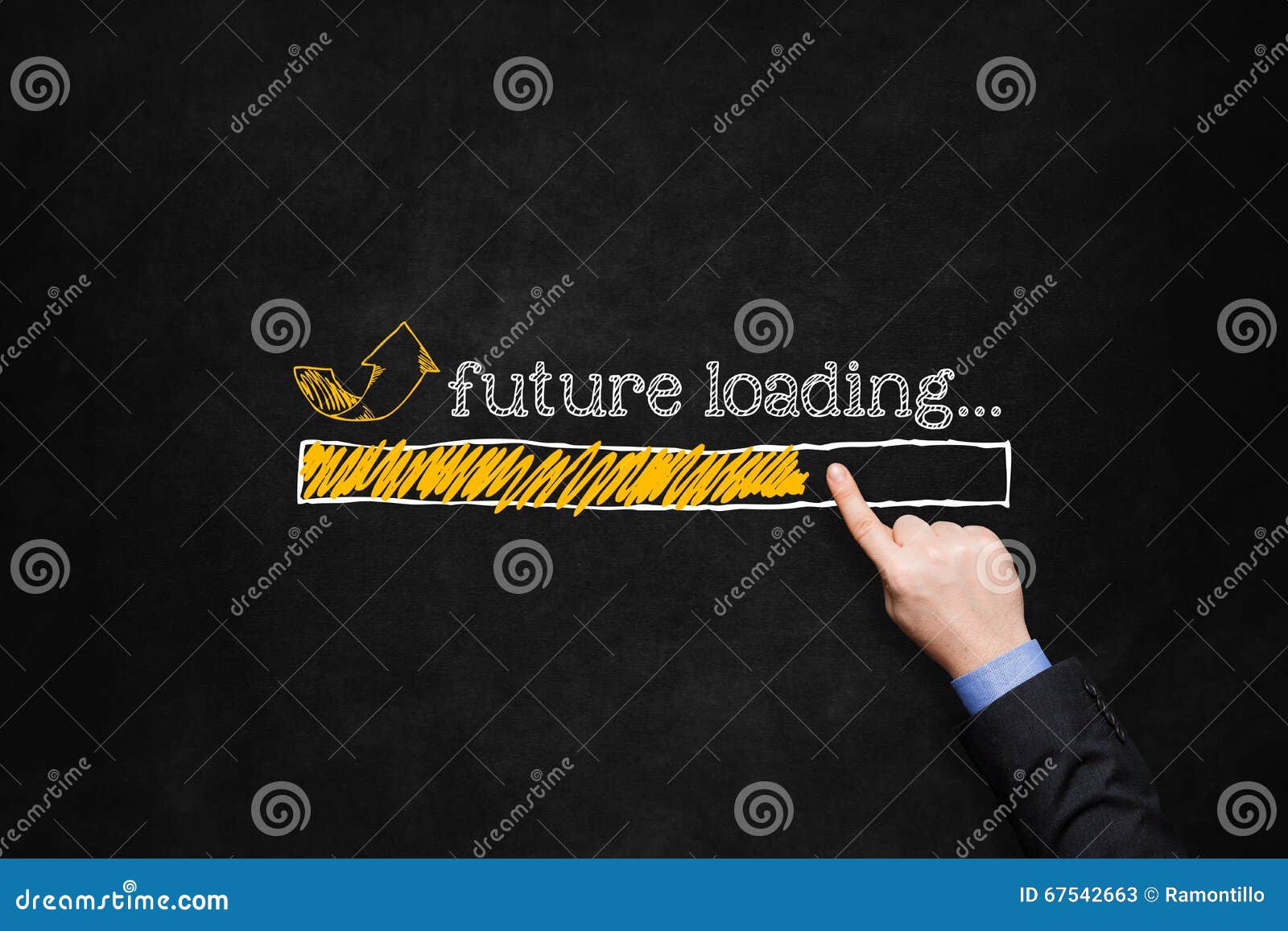 Future loading bar stock image. Image of chalk, mission - 67542663