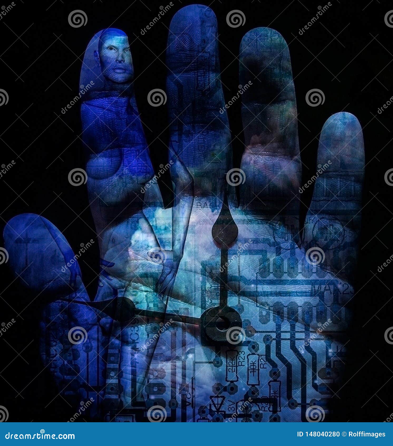 The future of mankind stock illustration. Illustration of bionic ...