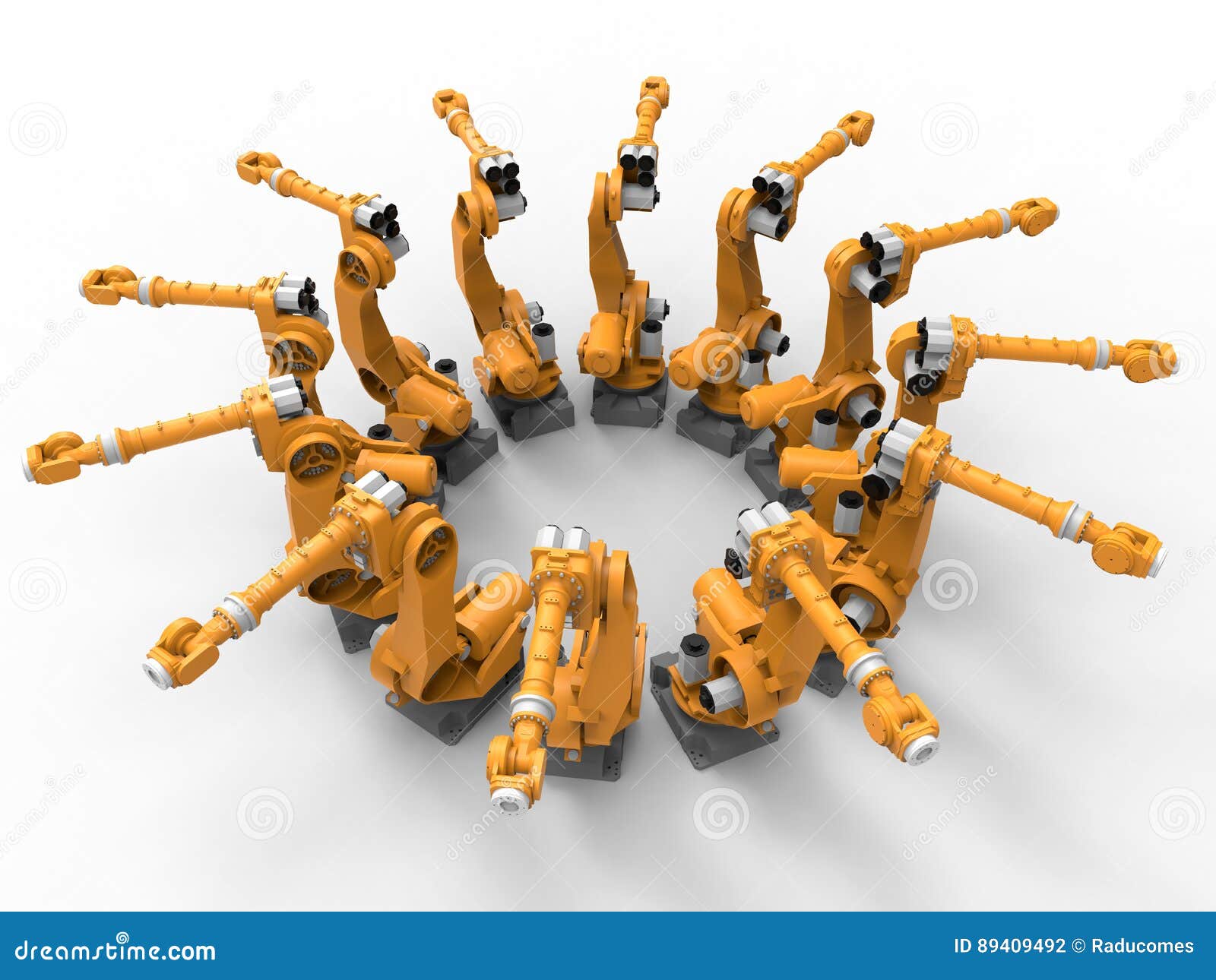 Future Manufacturing Robots With AI In Serial Production Process Stock ...