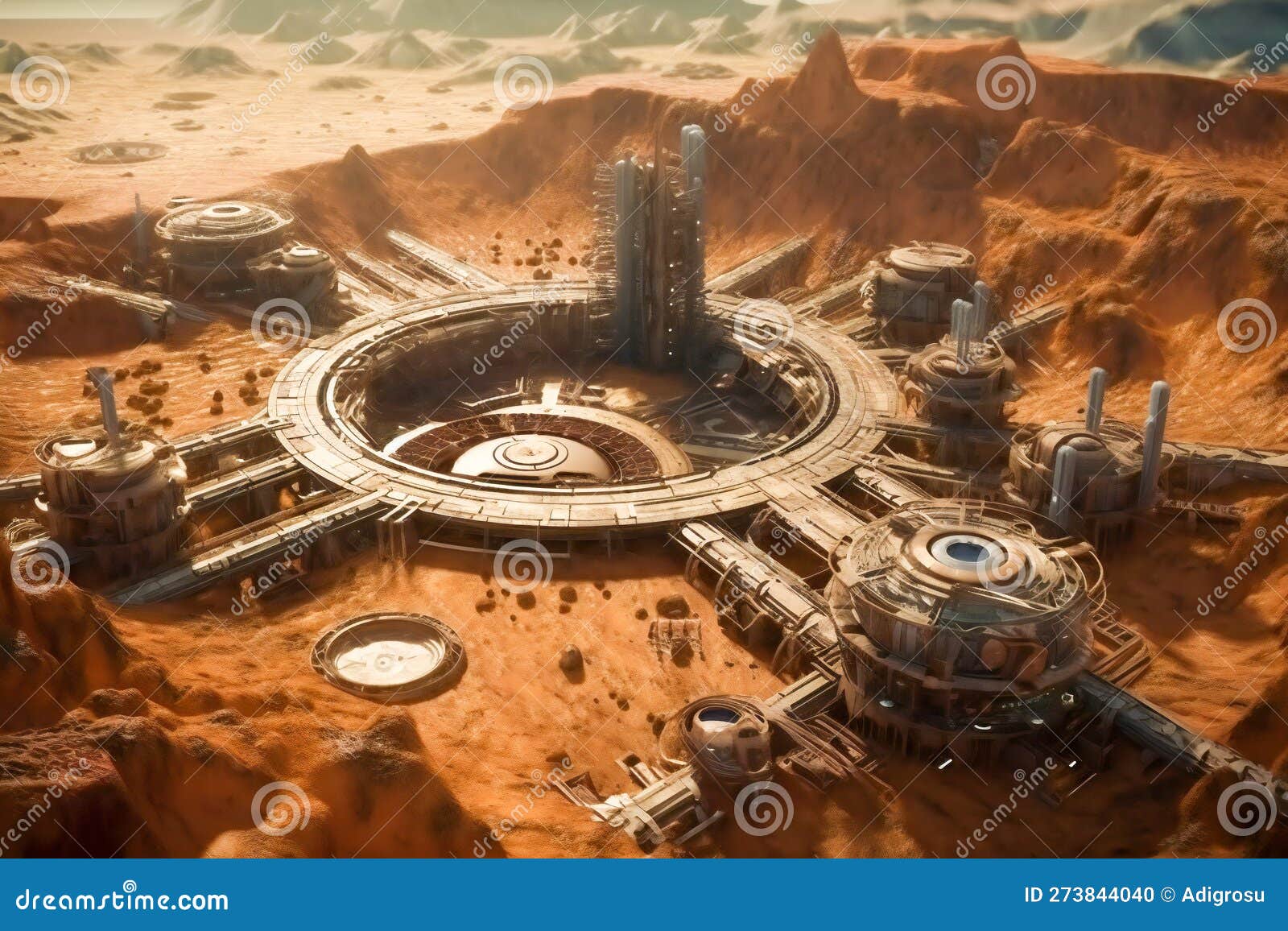 Future Mars Base or Scientific Facility. Mars Colonization Concept ...