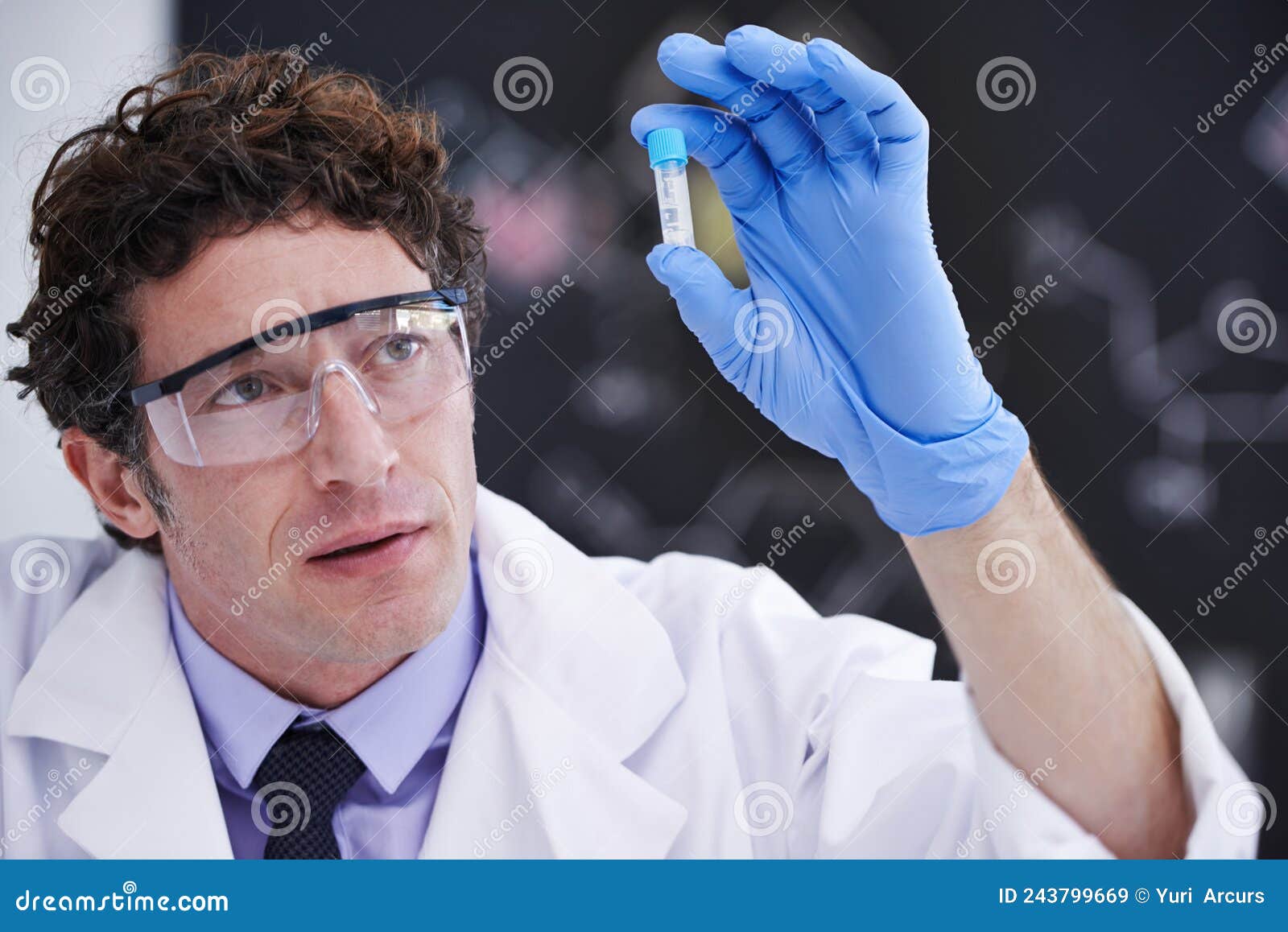 The Future of Medical Science is in His Hands. a Scientist Looking at a ...