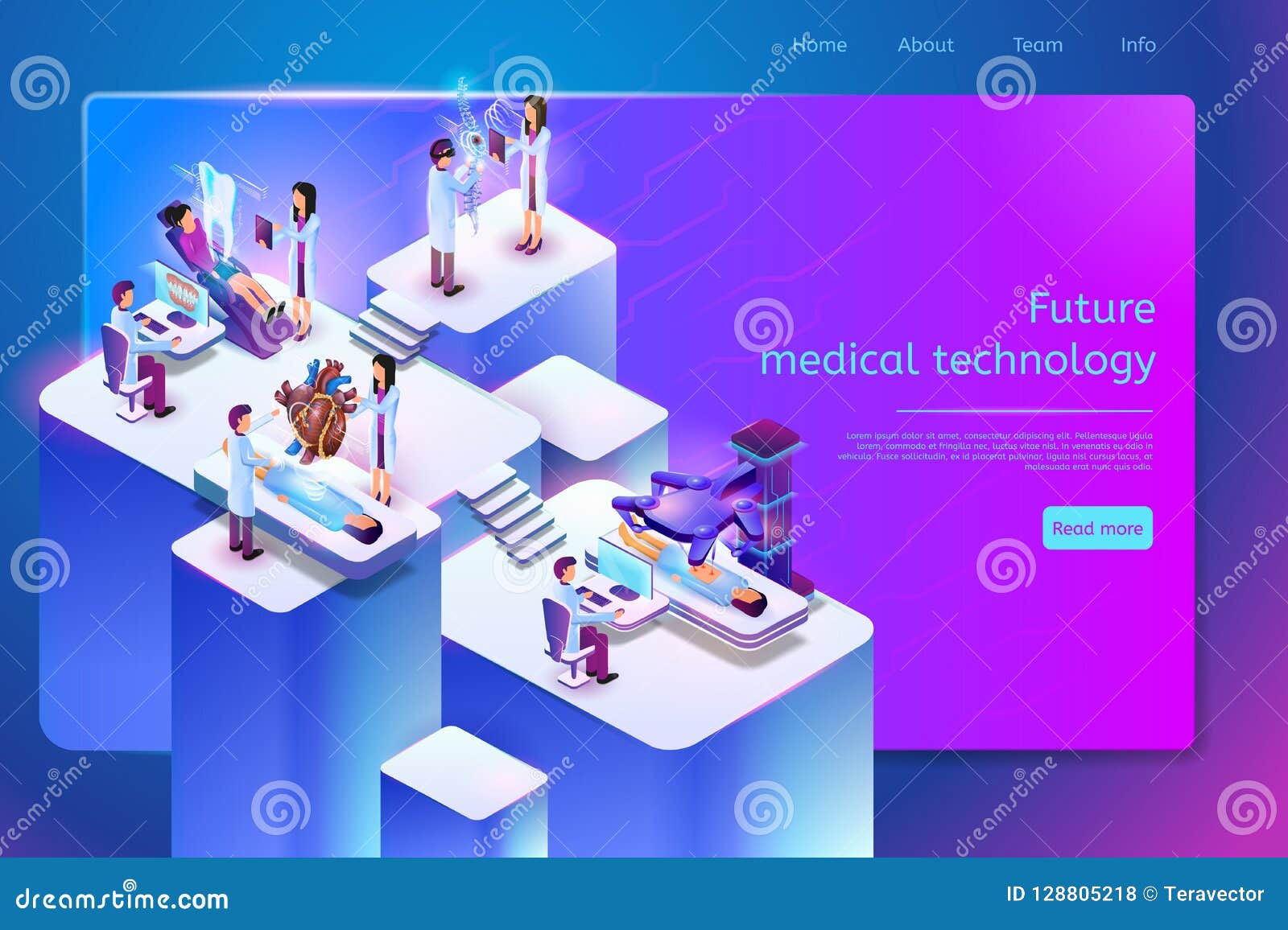 Future Medical Technology Vector Web Page Template Stock Vector ...