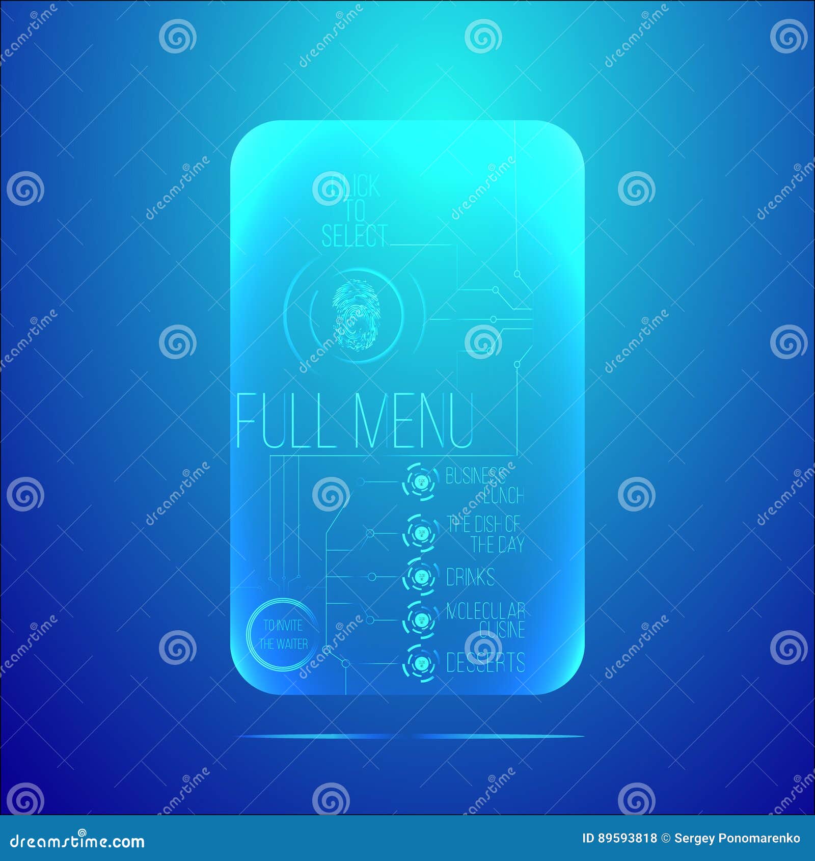 Future menu stock vector. Illustration of eatery, control - 89593818