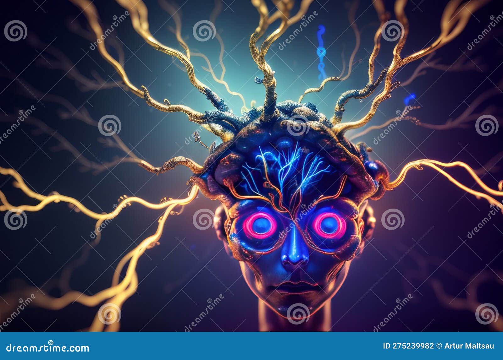 Future Mind Human and Artificial Intelligence Merge. ?oncept of Man of ...