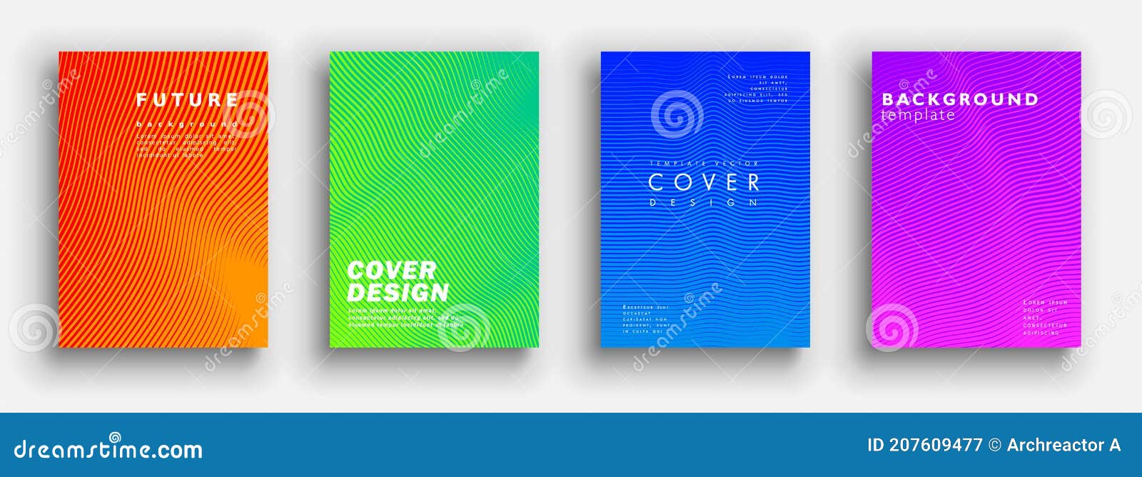 Future Minimal Covers Design. Colorful Halftone Gradients. Background ...