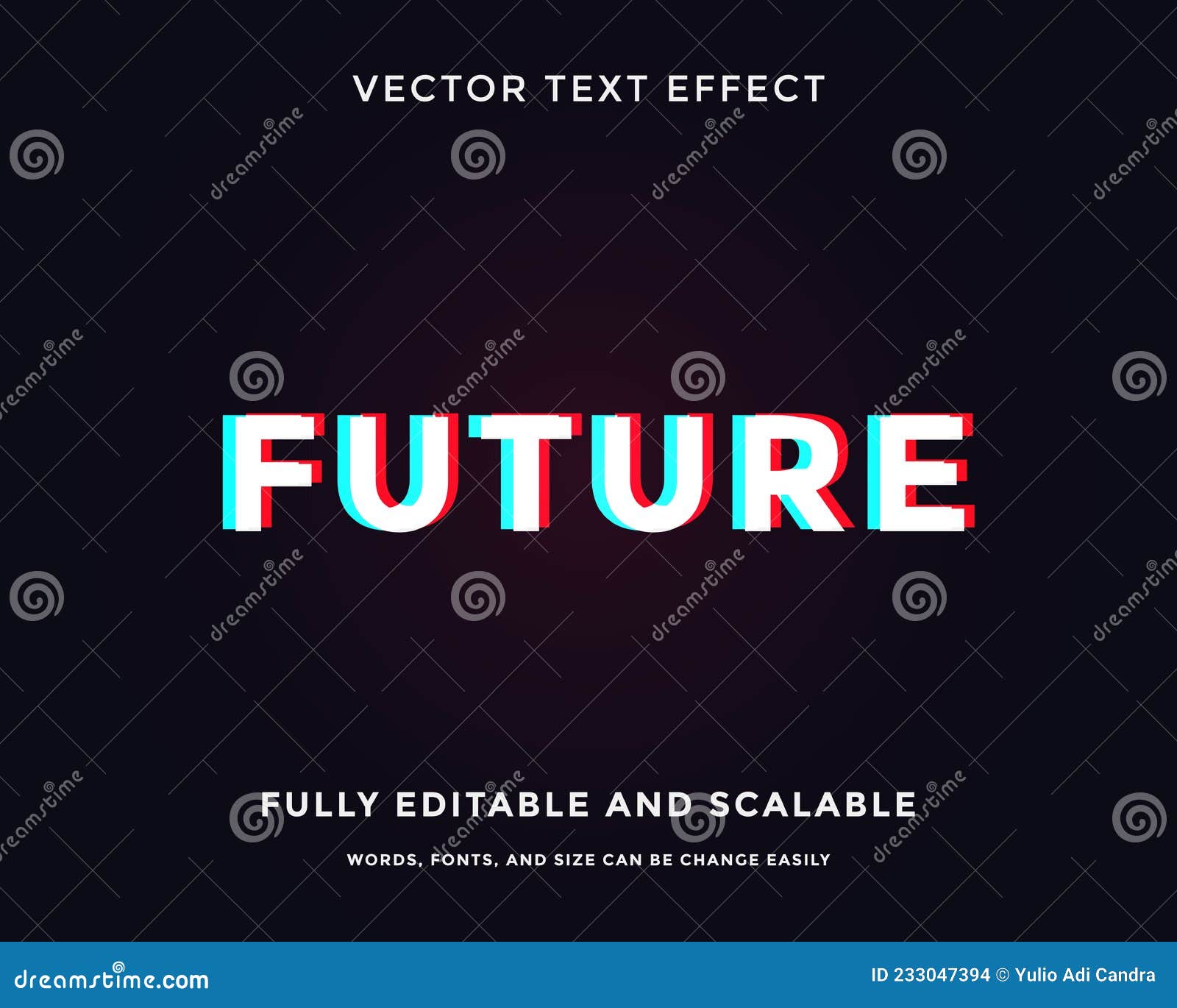Future Modern Glitch Vector Text Effect Editable Stock Vector - Illustration of design, symbol ...