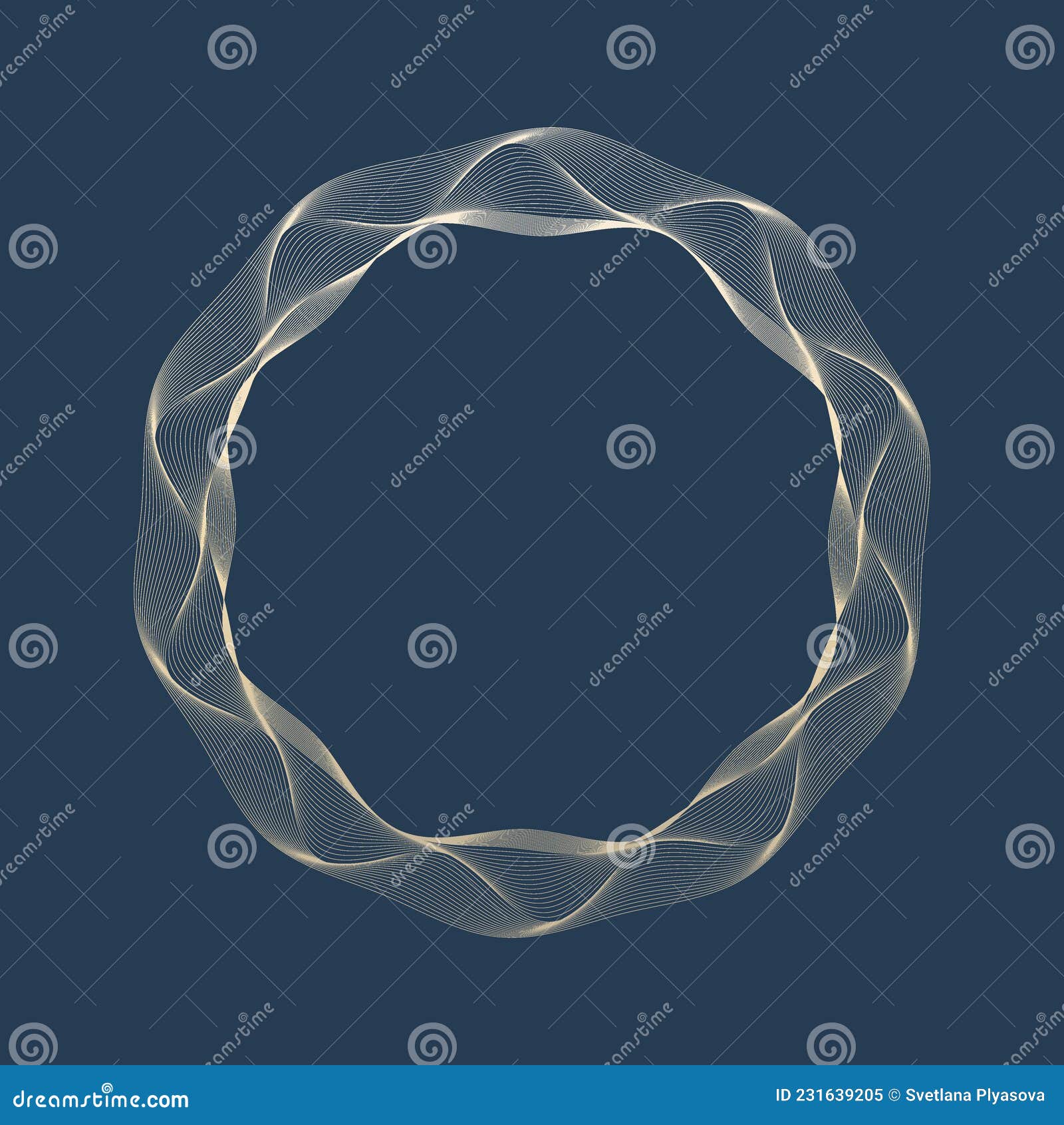 Future Morphing Lines Frame. Abstract Circle Guilloche Stock Vector ...
