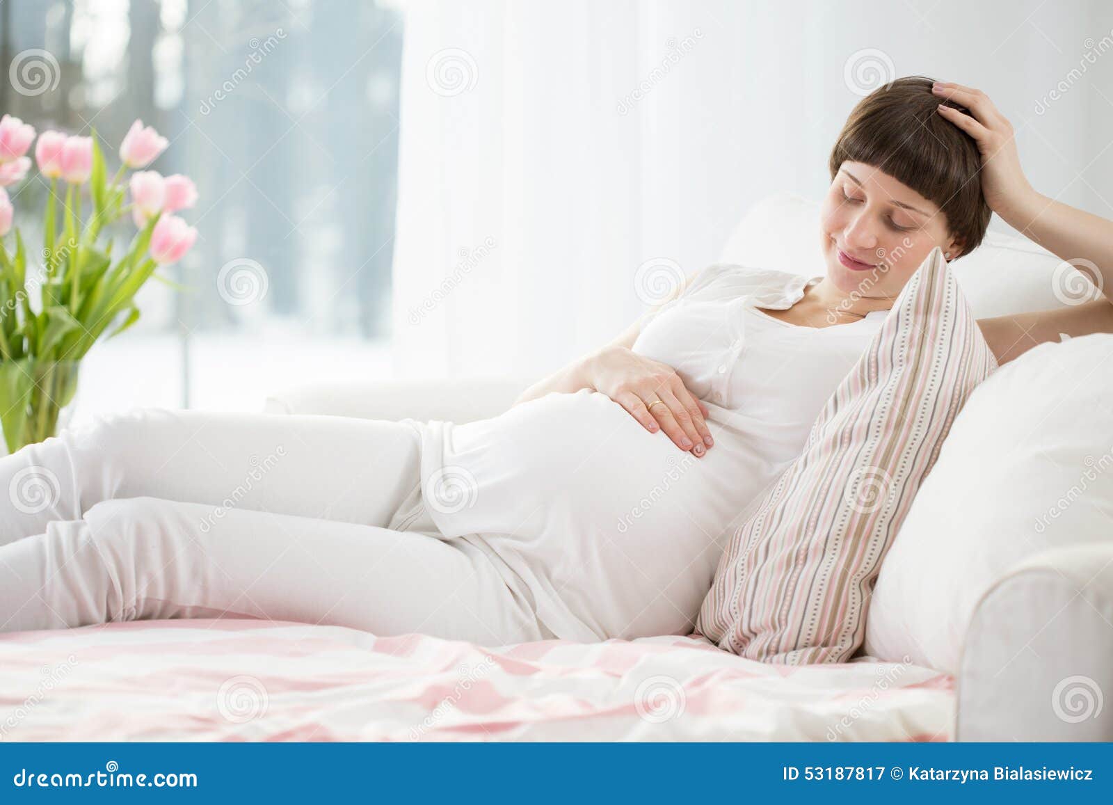 Future mum relaxing stock image. Image of relax, hairstyle - 53187817