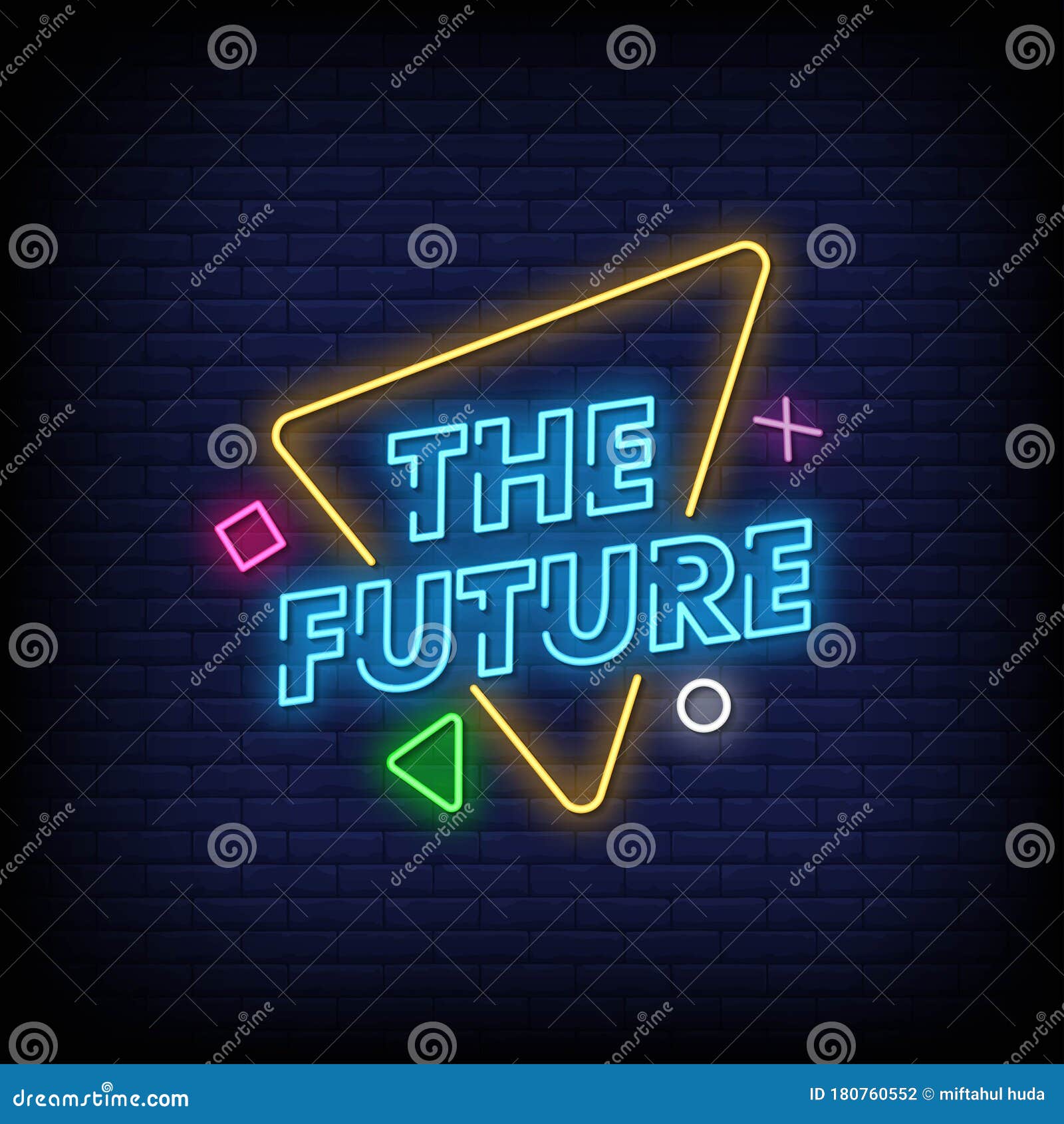 The Future Neon Signs Style Text Vector Stock Vector - Illustration of ...