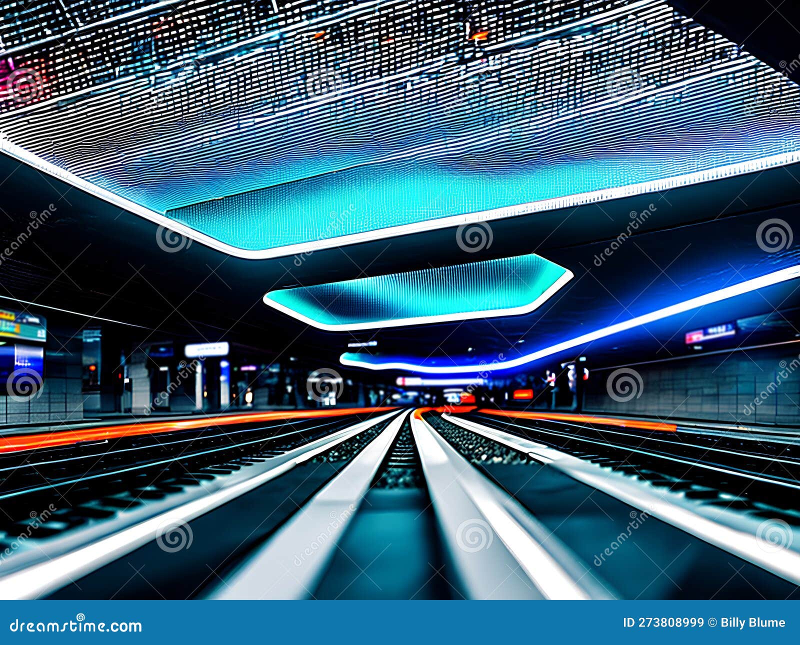 Future Neon Underground Subway Abstract Art Sequence 8 of 34 Stock ...