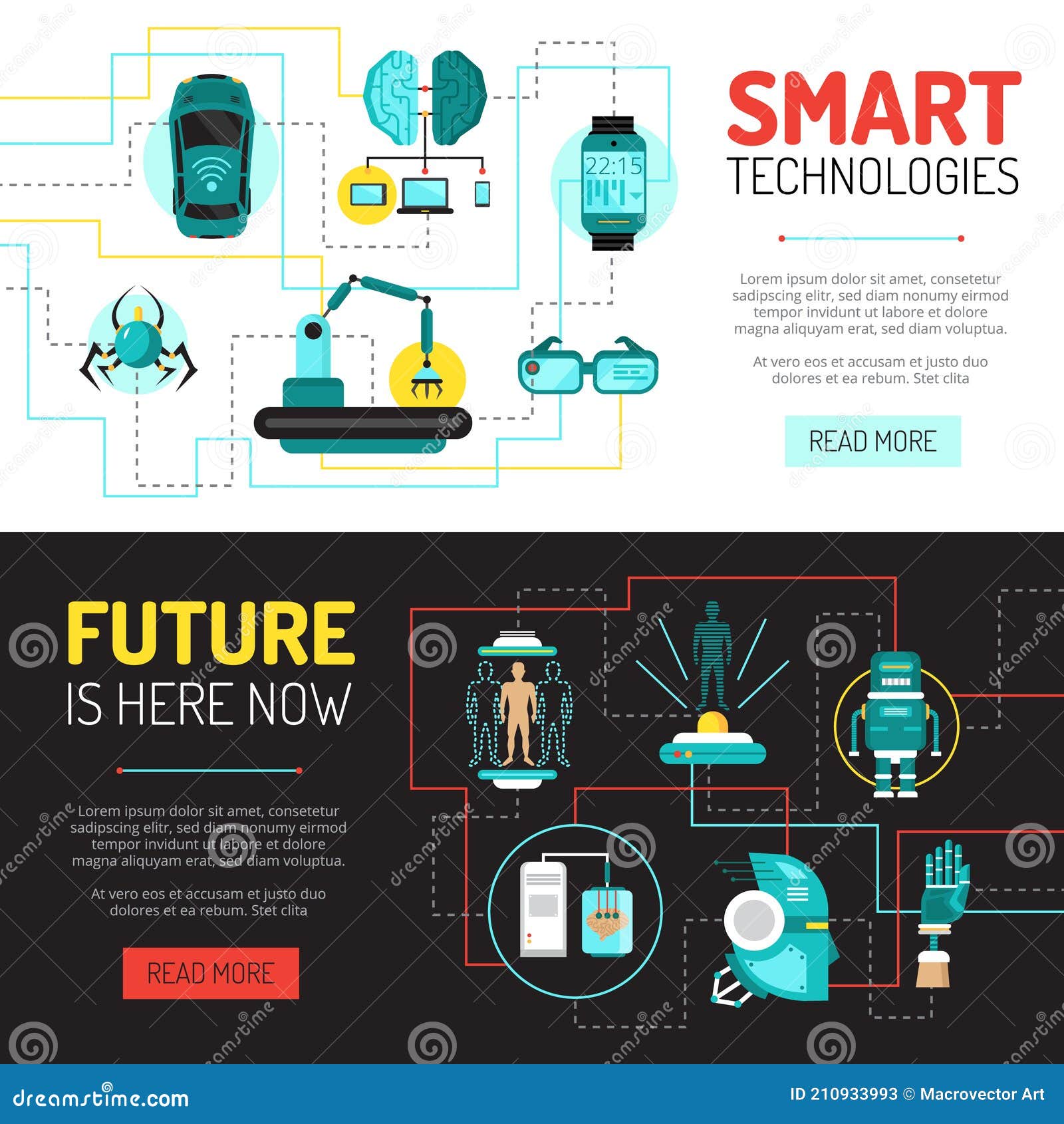 Future is Now Banners stock vector. Illustration of evolution - 210933993