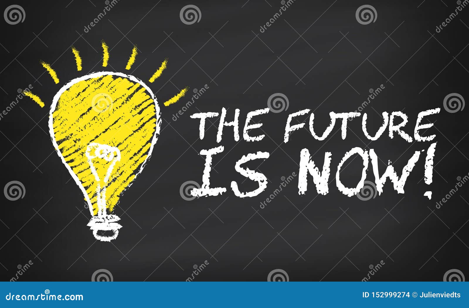 The Future is Now on Blackboard Stock Photo - Image of blackboard ...