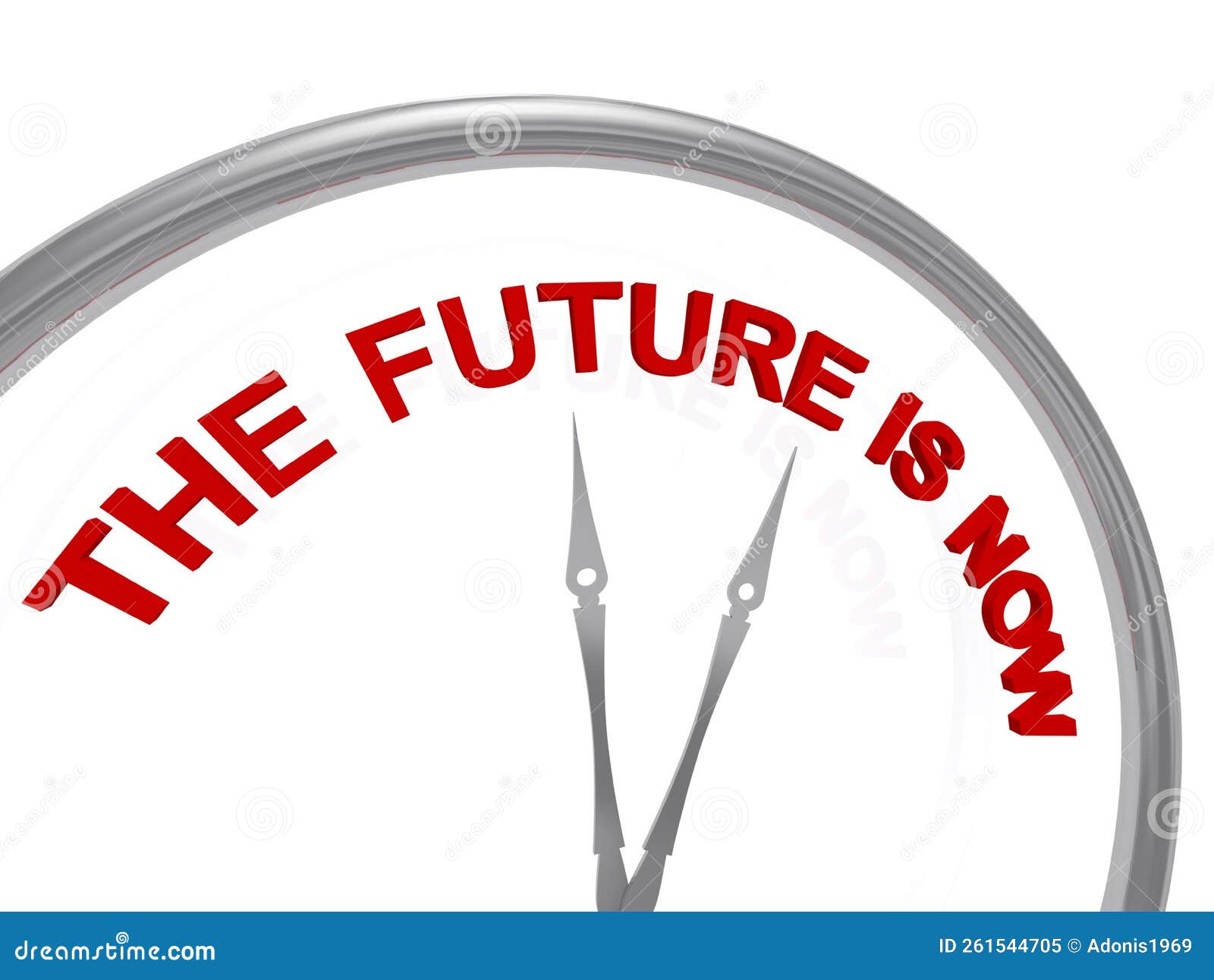 The future is now on clock stock illustration. Illustration of give ...