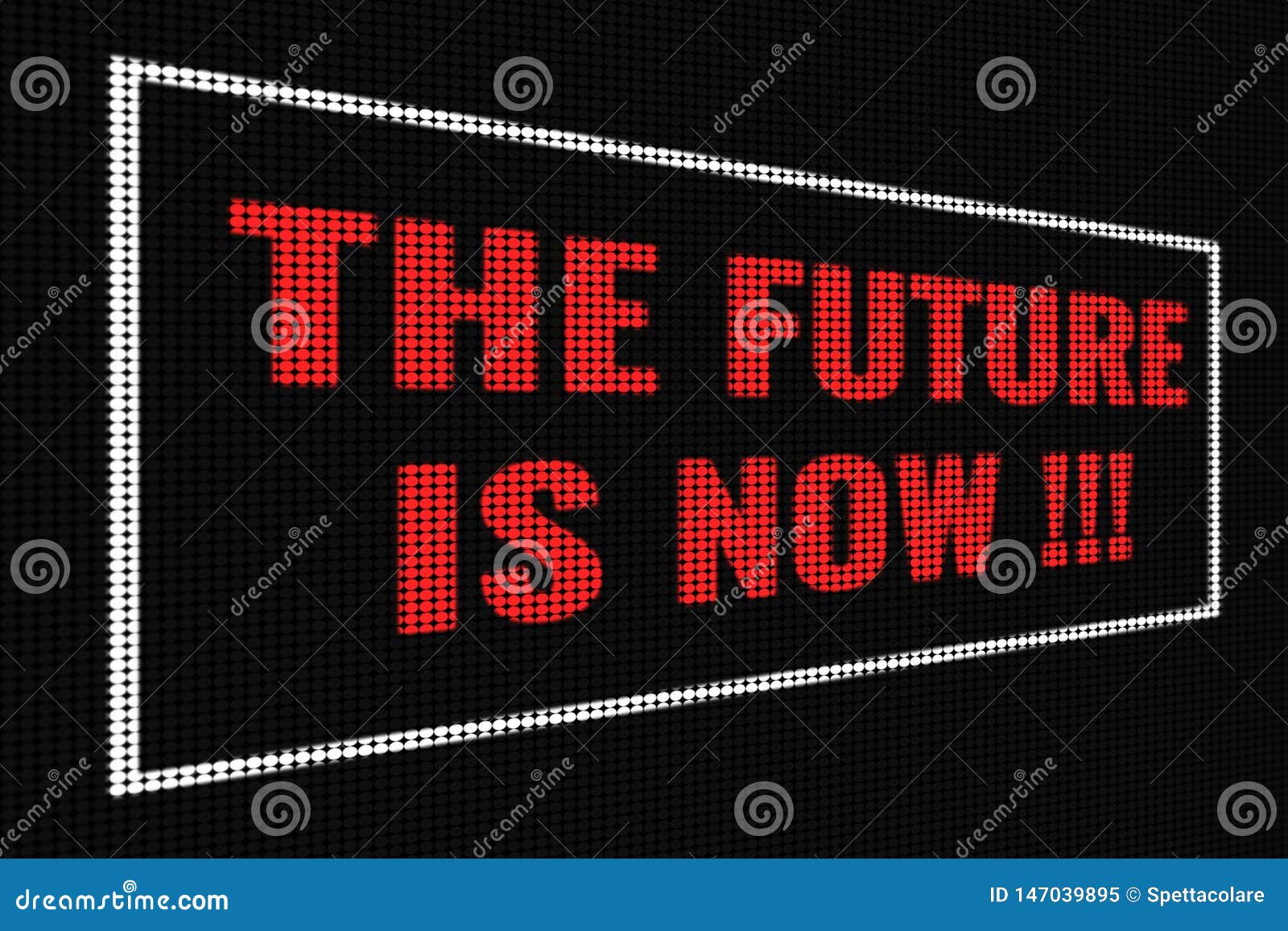 The Future is Now Red Text on Dark Screen Stock Illustration ...