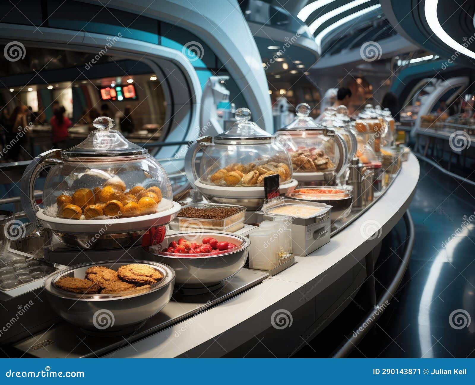 Future Office Cafeteria with Selfservice and Interactive Menus Stock ...