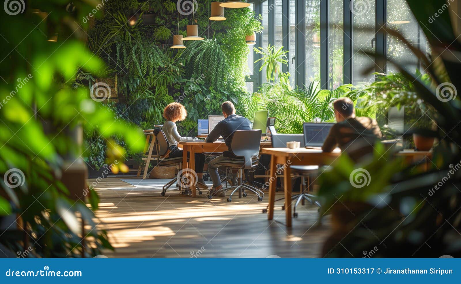 The Future of Office: Eco-friendly Workspace Environment. Stock Image ...