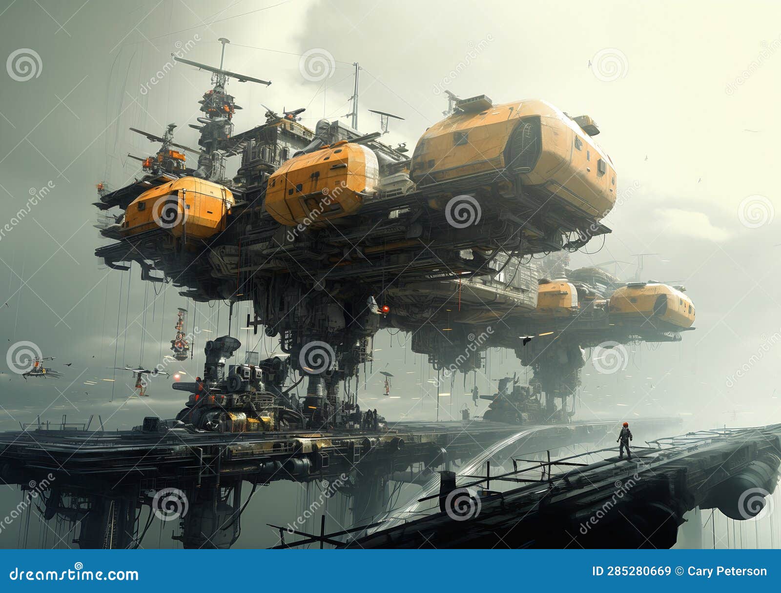 The Future of Ports: a Look at Floating Platforms Stock Illustration ...